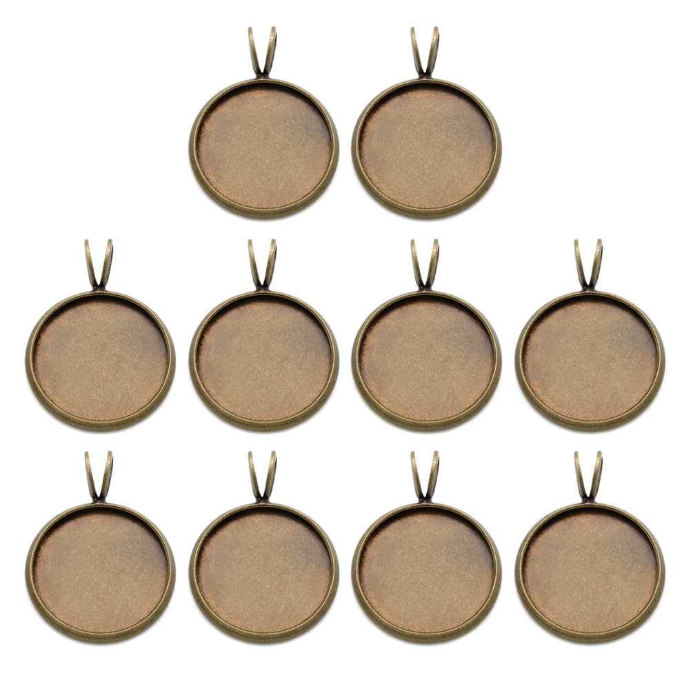 10PCS 18mm DIY Time Bezel Tray Pendant Vintage V-shaped Hanging Ring ...