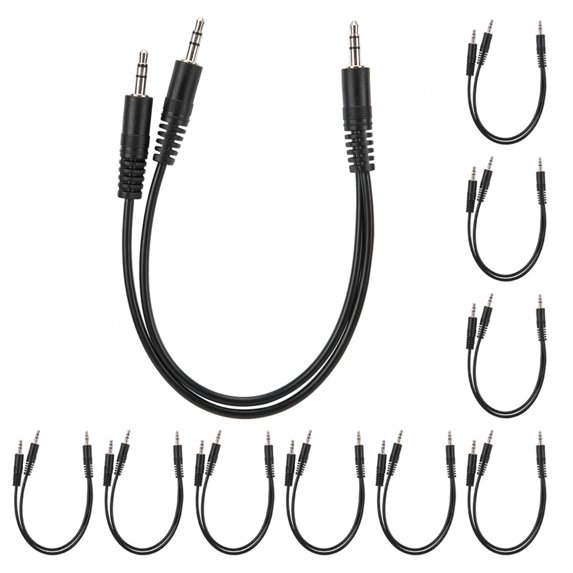 10PCS 2 In 1 Double Jack 3.5mm Audio Cables Male to Dual Male 3 Way ...