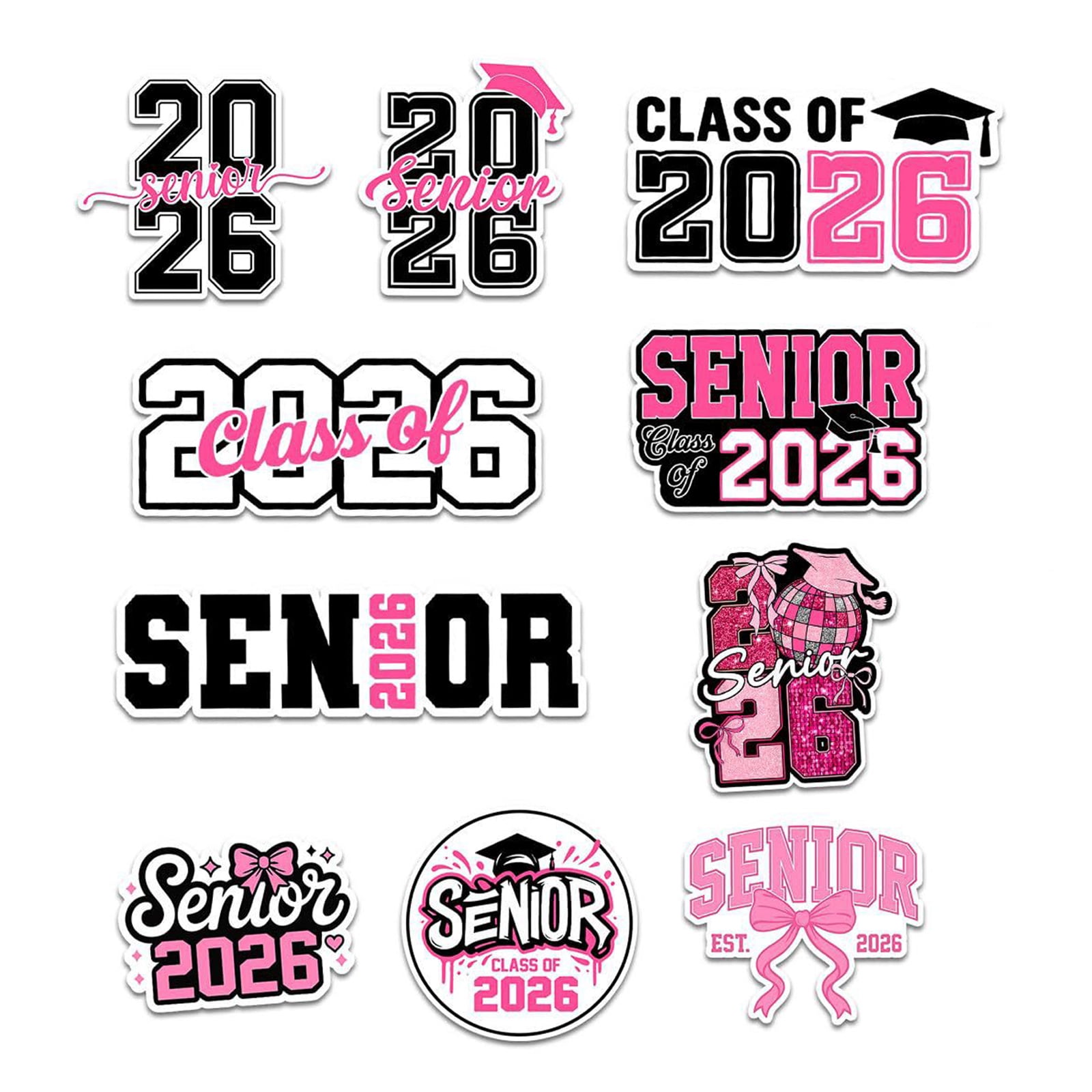10PCS 2026 Senior Class Stickers Multiple Fashion Waterproof Decorative ...