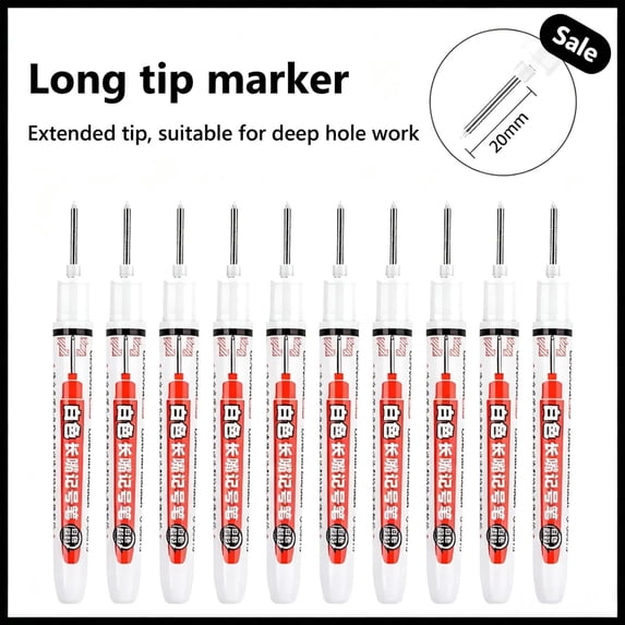 10PCS 20mm Long Nib Marker Long Head Deep Hole Marker Pens Permanent ...