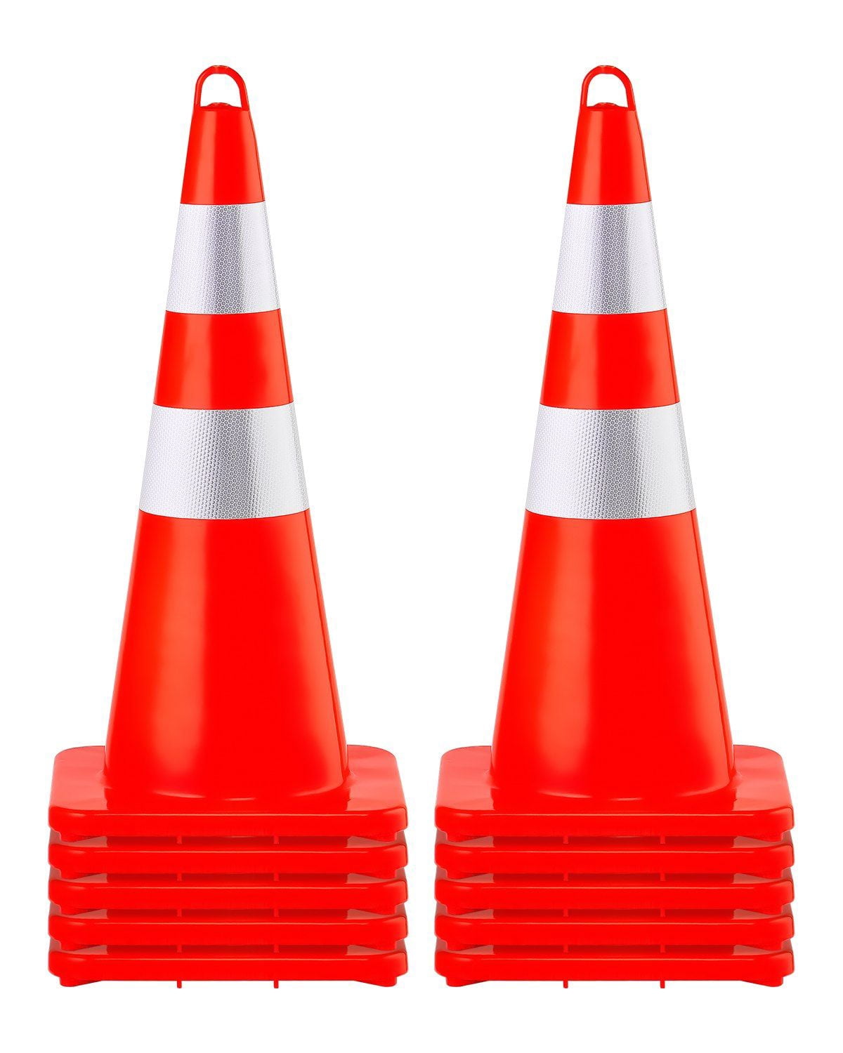 10PCS 28" Traffic Safety Cones with Reflective Collars, Heavy Weighted ...