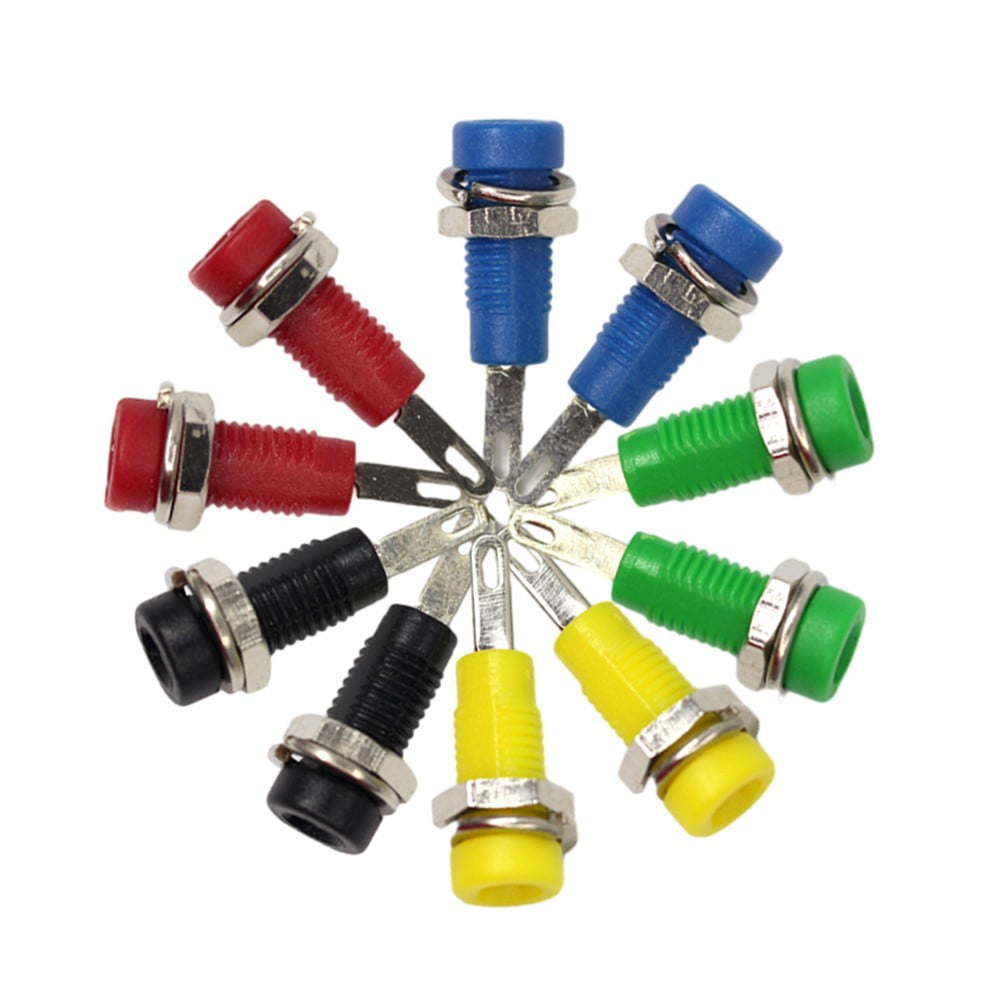 10PCS 2MM Banana Socket Binding Post Banana Plug Electrical Connector ...