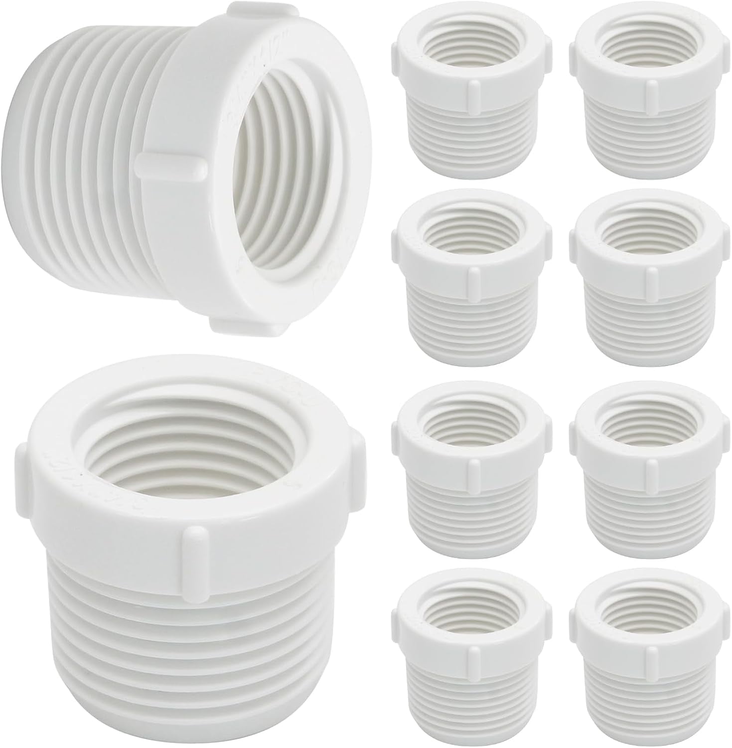 10PCS 3/4" Male Thread to 1/2"female Thread Reducer Bushing PVC Adapter ...