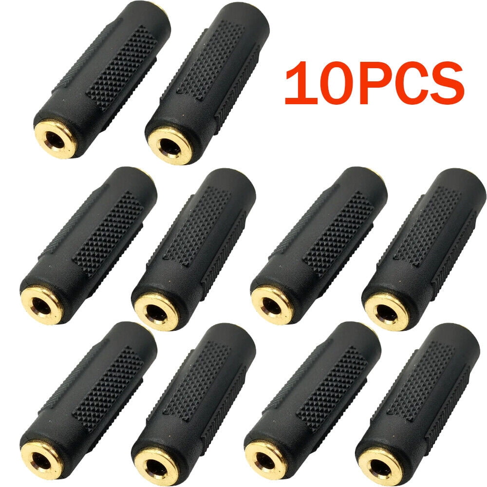 10PCS 3.5mm Aux Coupler Female F/F Stereo Audio Extension 1/8" Cable ...