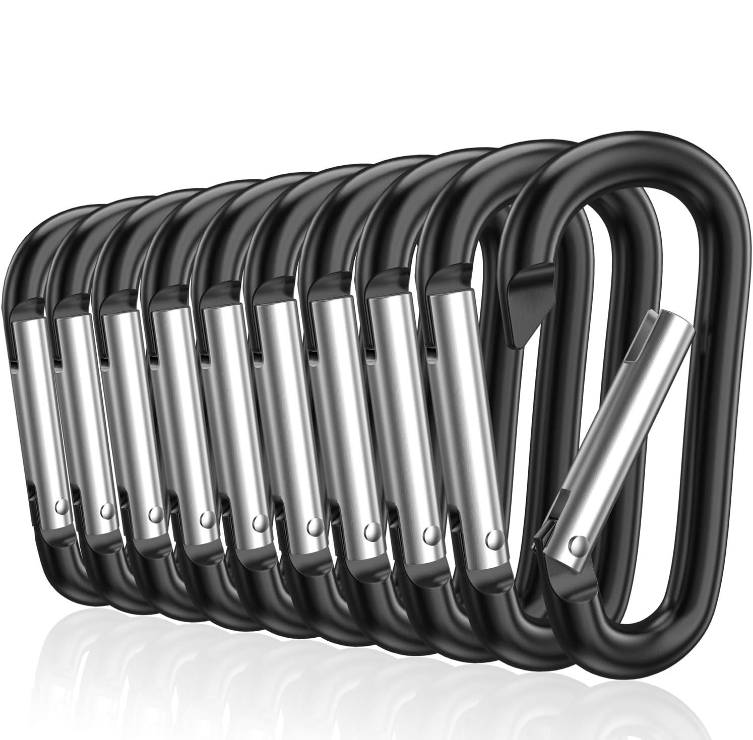 12pcs 3” Aluminium Carabiner Clip Vibrant Colors, Durable Spring-loaded ...