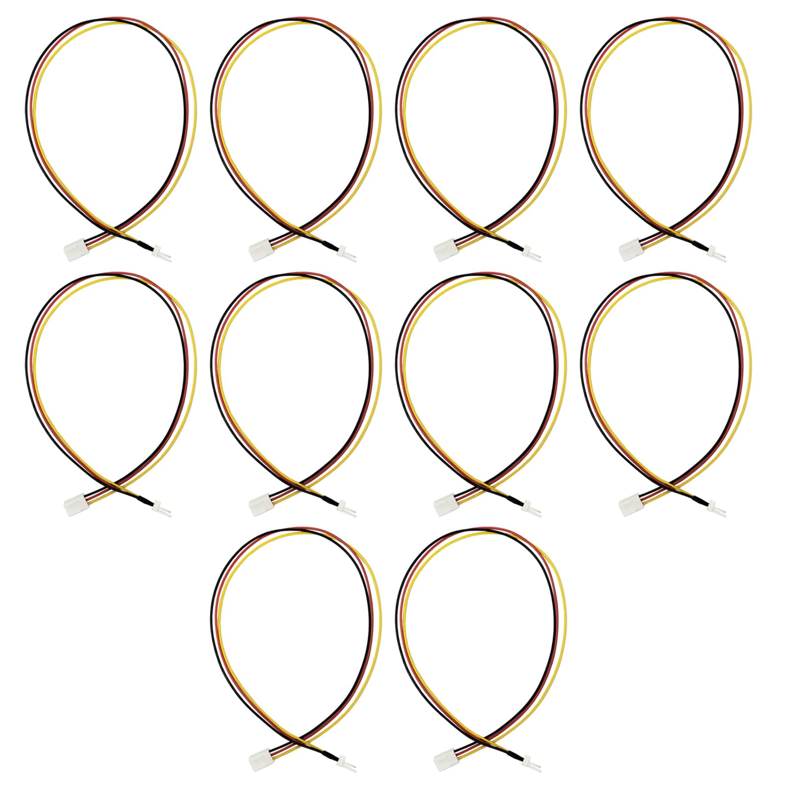 10PCS 3-Pin PC Fan KEF16 Power Extension Cable Male Plug to Female ...