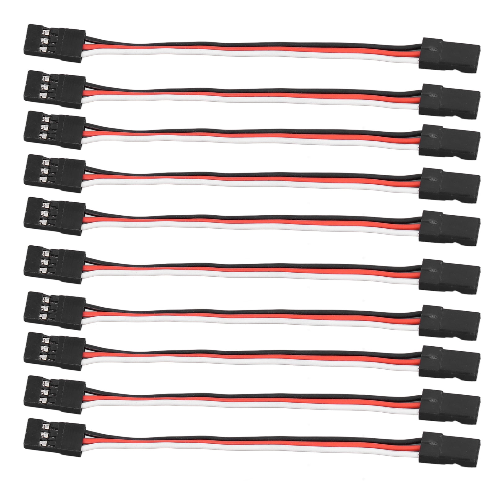 10PCS 3 Pin Servo Extension Cable Model Car Servo Driver Connection Line Brass Inner Core 100mm ...