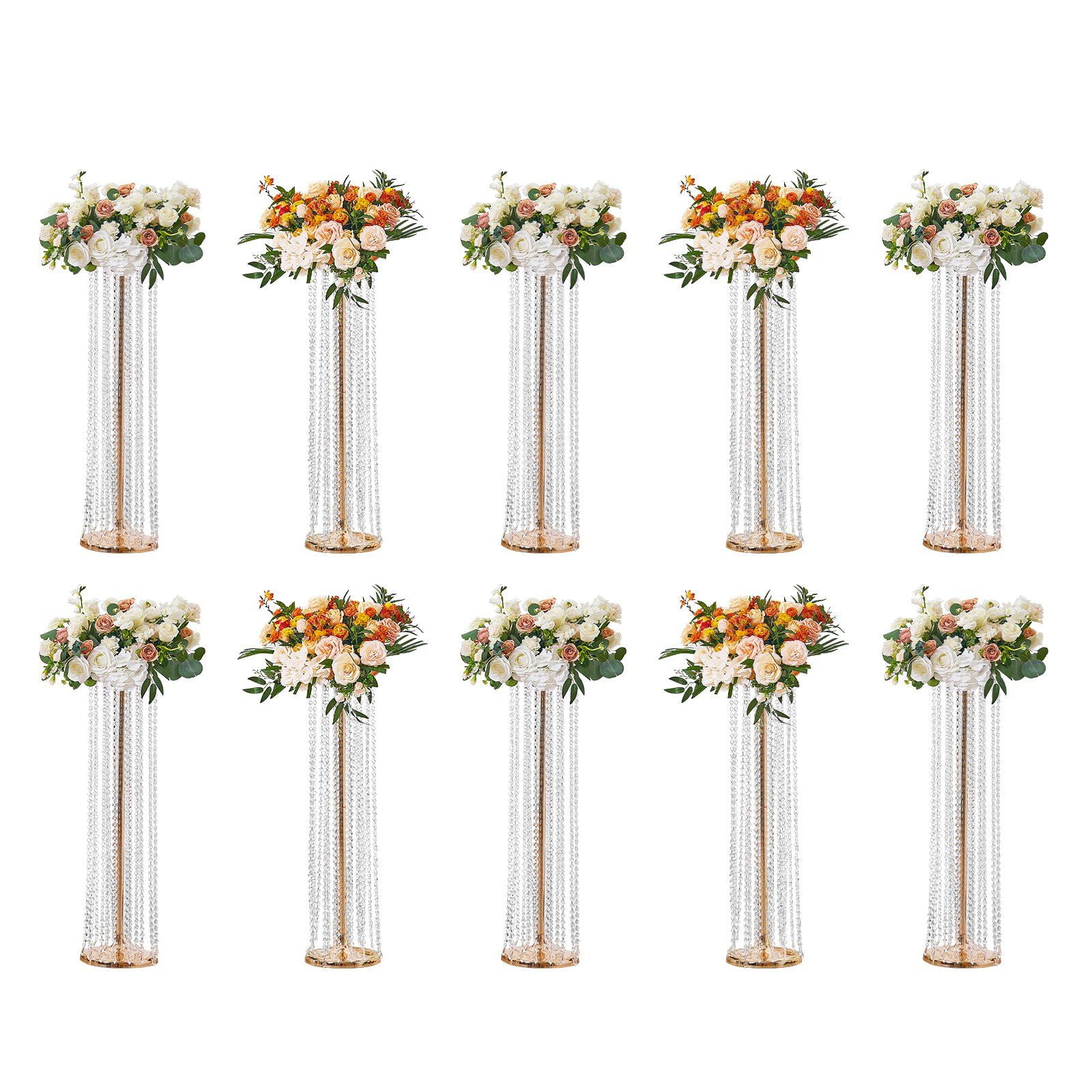 10PCS 35.43inchTall Crystal Wedding Flowers Stand, Luxurious ...