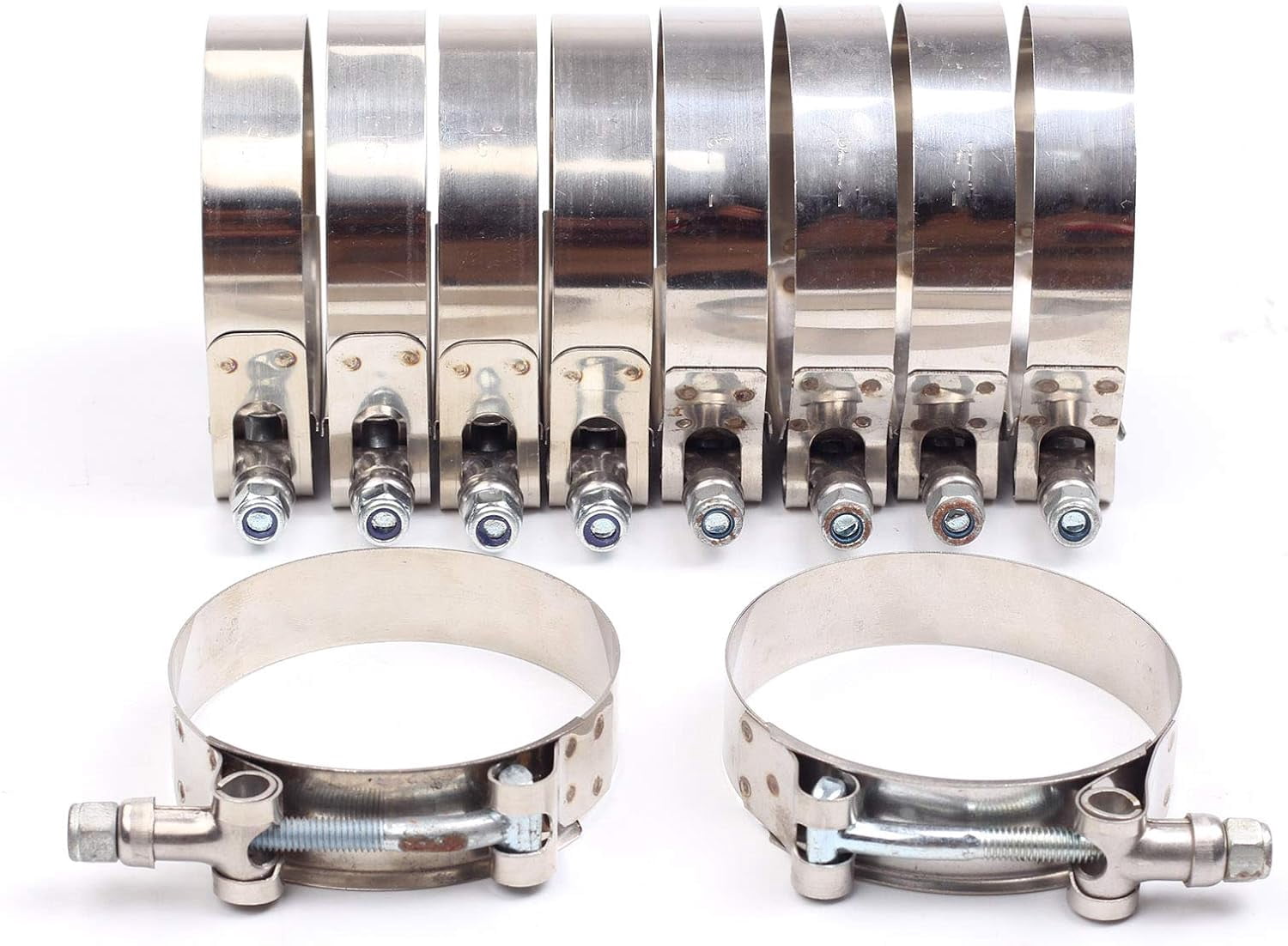 10PCS 38mm - 43mm Stainless Steel T-Bolt Clamps Turbo Intake ...