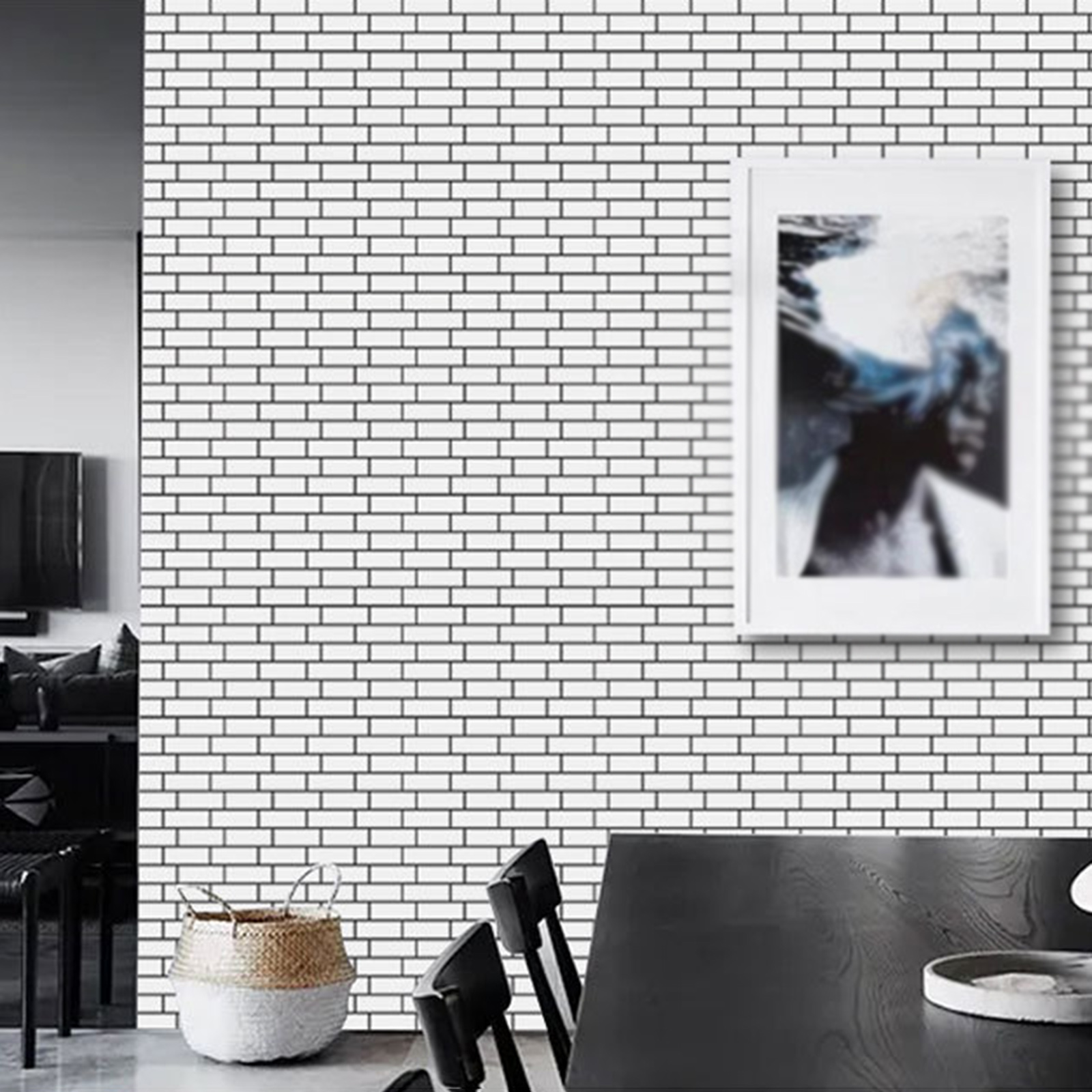 10PCS 3D Brick Wall Stickers, PE Foam Self-Adhesive Wallpaper Removable ...