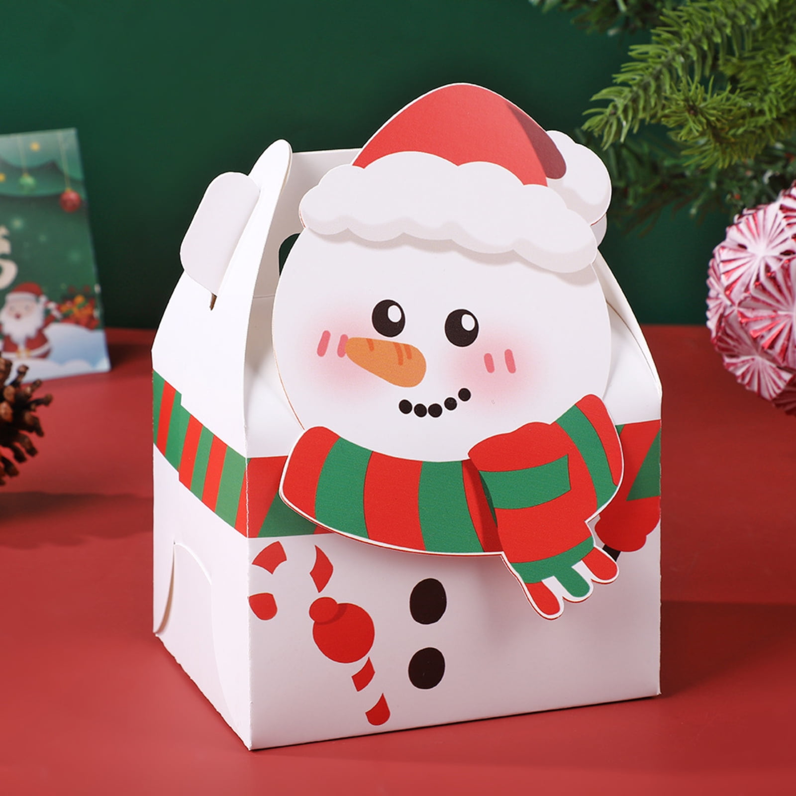 10PCS 3D Christmas Goody Gift Boxes with Bow for Holiday Xmas Goodie ...