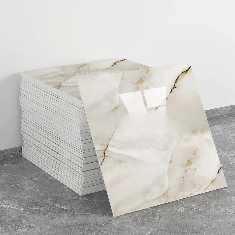 10PCS 3D Marble Effect Tile Stickers Waterproof Self Adhesive Panels ...