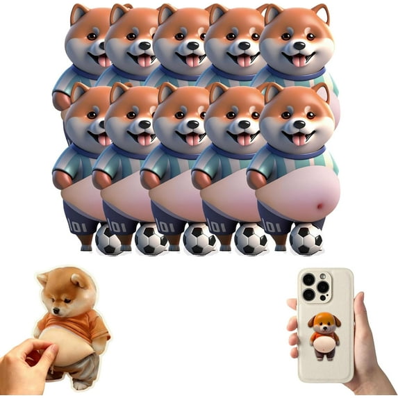 10PCS 3D Shiba Inu Dog Belly Sticker, 3D Dog Belly Sticker, Super Soft ...