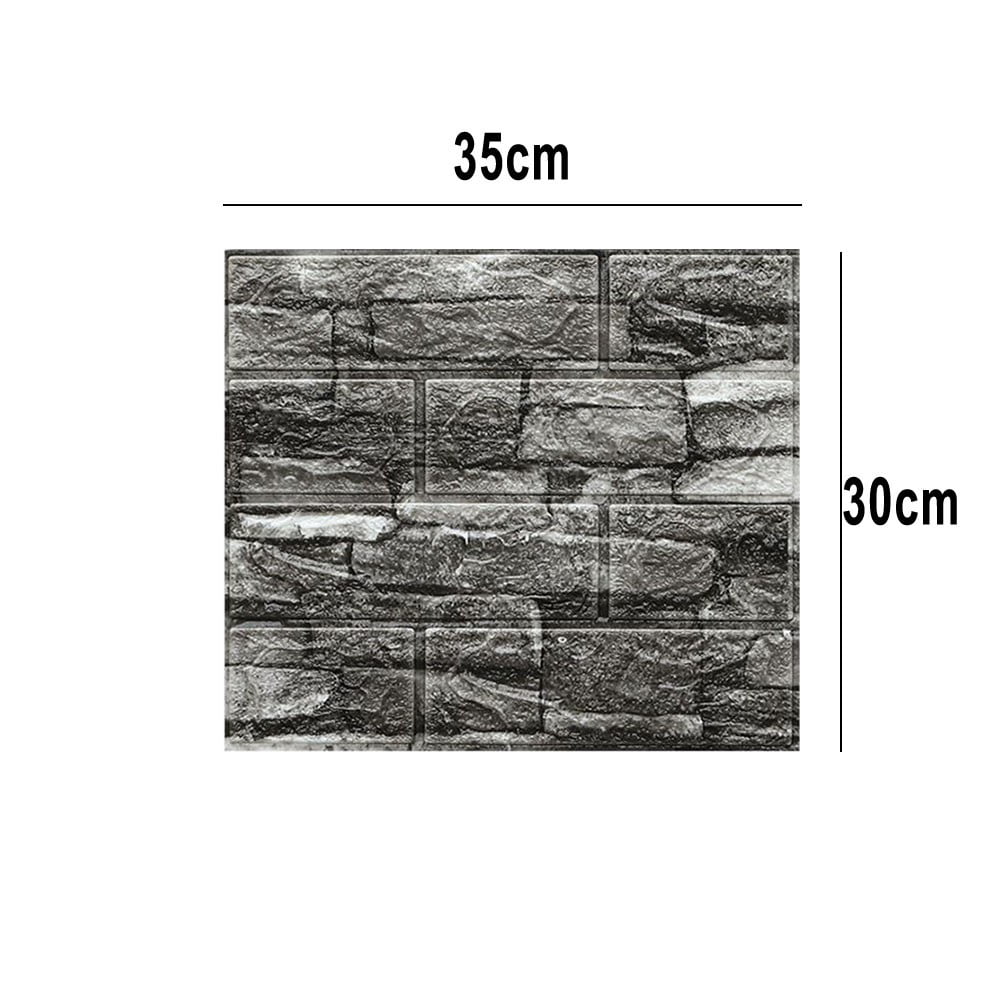 10PCS 3D Wall Stickers Brick Pattern Self-Adhesive XPE Foam Fake Tile ...