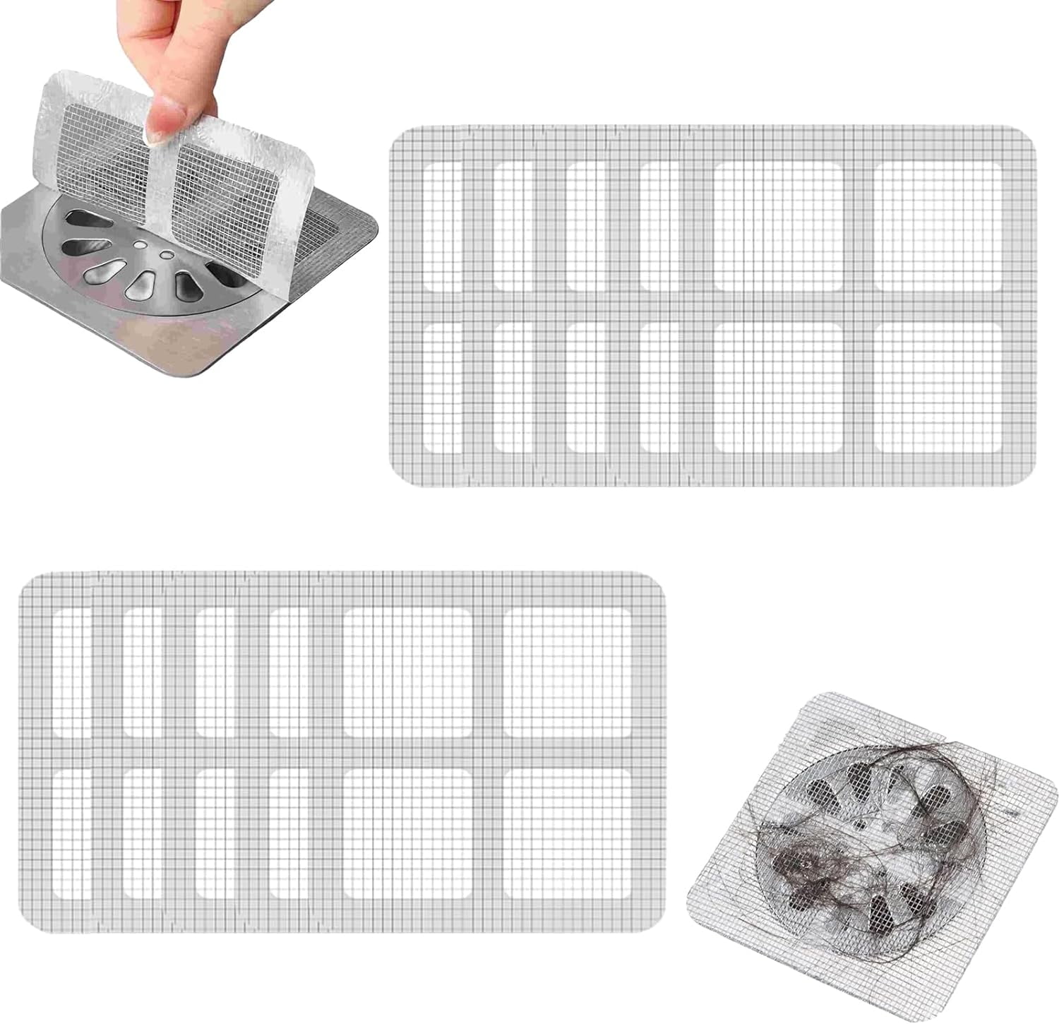 10PCS 4" X 4"Disposable Hair Drain Stickers,Disposable Drain Covers ...