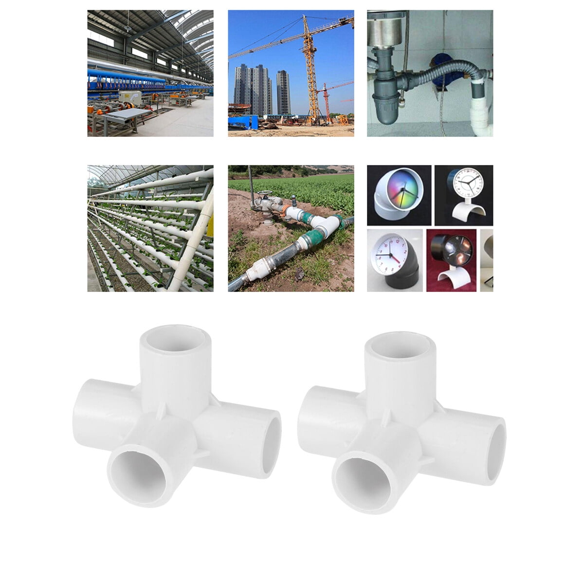 10PCS 4-way Joint PVC Links Fitting Water Connector (White) - Walmart.com