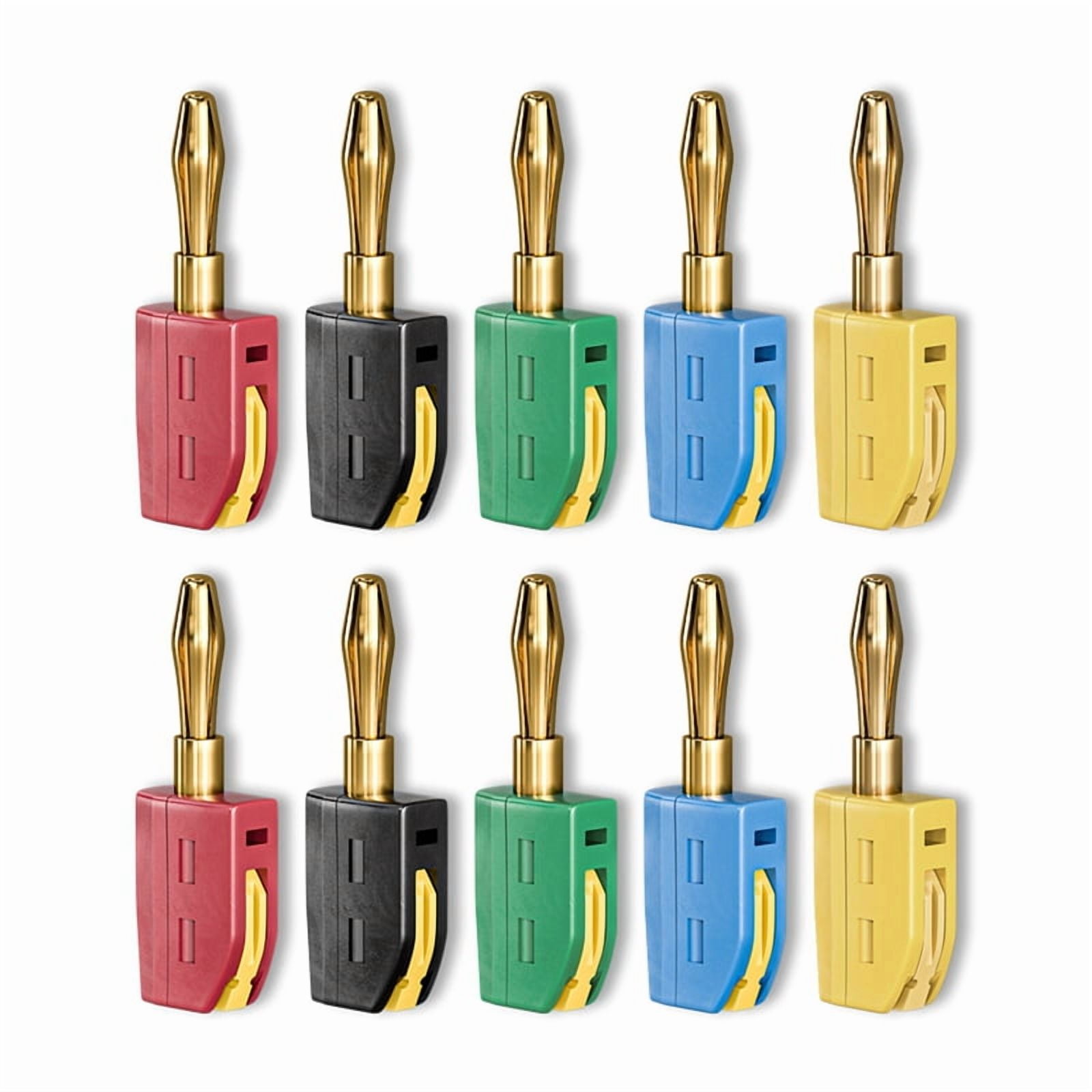 10PCS 4mm Banana Plug High Current Quick Connect Gold-Plated Banana ...