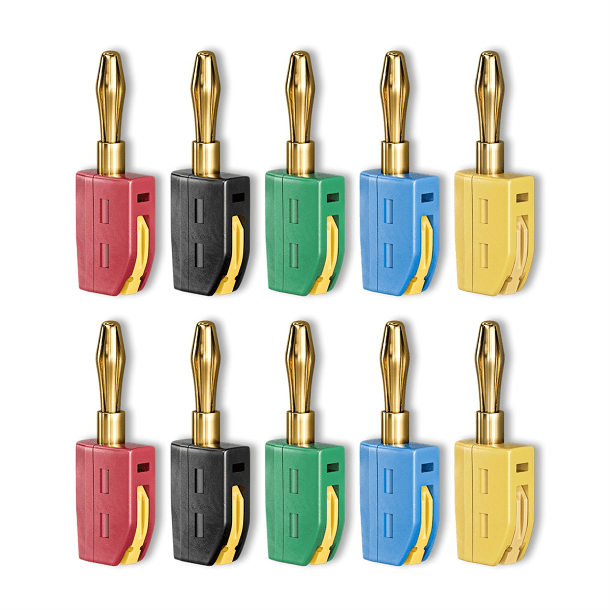 10PCS 4mm Banana Plug High Current Quick Connect Gold-Plated Connector ...