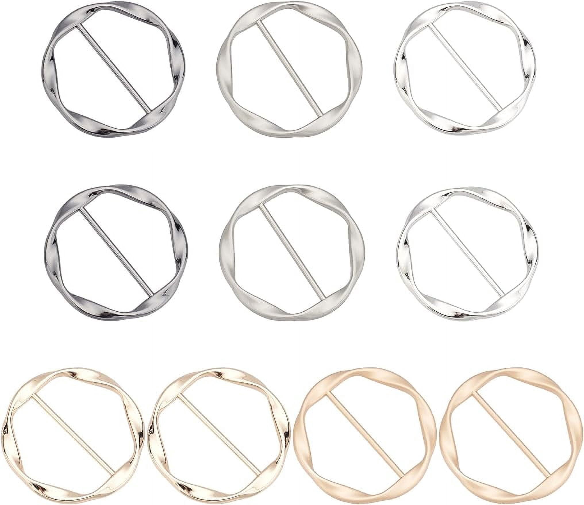 10PCS 5 Colors Silk Scarf Ring Clip T-shirt Tie Clips Gold Silver Metal ...