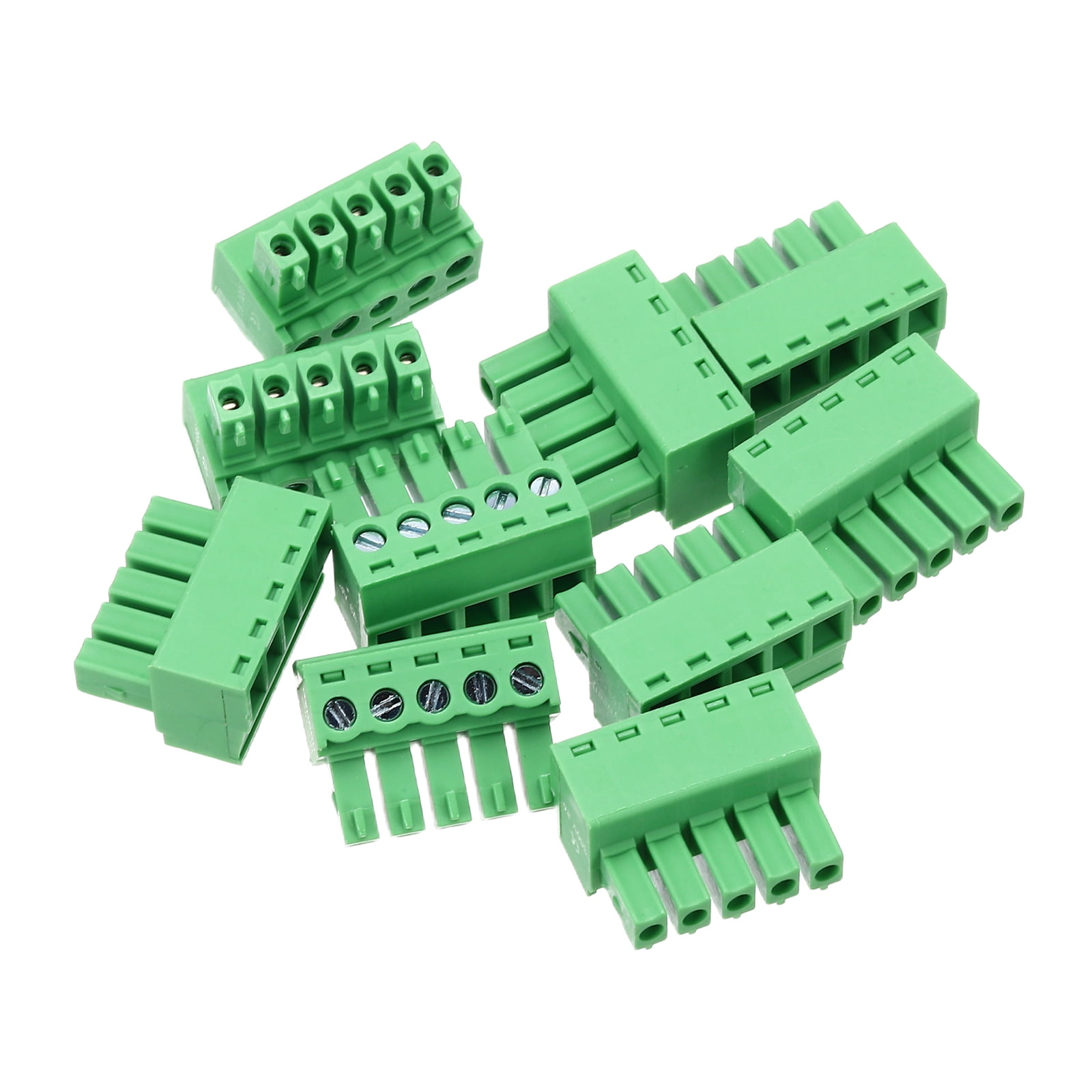 10PCS 5-Pin PCB Mount Screw Terminal Block Connectors 3.81mm/0.15inch Pitch - Walmart.com