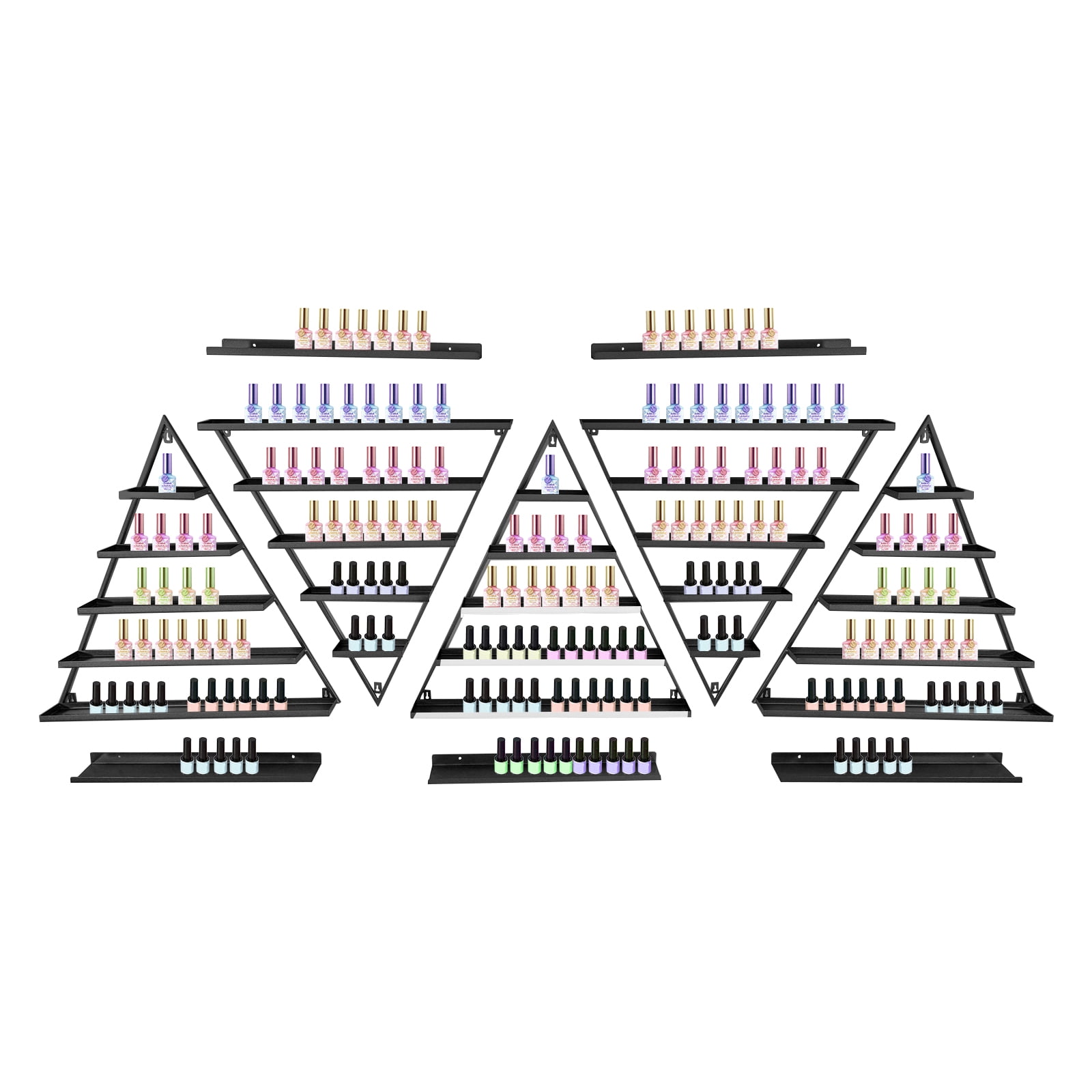 10PCS 5 Tier Triangular Nail Polish Racks,Wall-Mounted Nail Polish ...