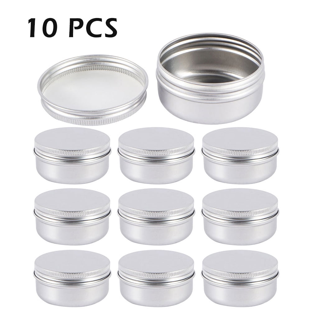 10PCS 50ML Cans Screw Top Round Lid Round Cans Containers Metal Lip ...