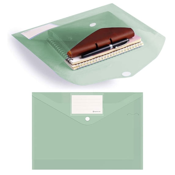 10PCS A4 Letter Size Plastic File Folder With Label Pocket Plastic ...
