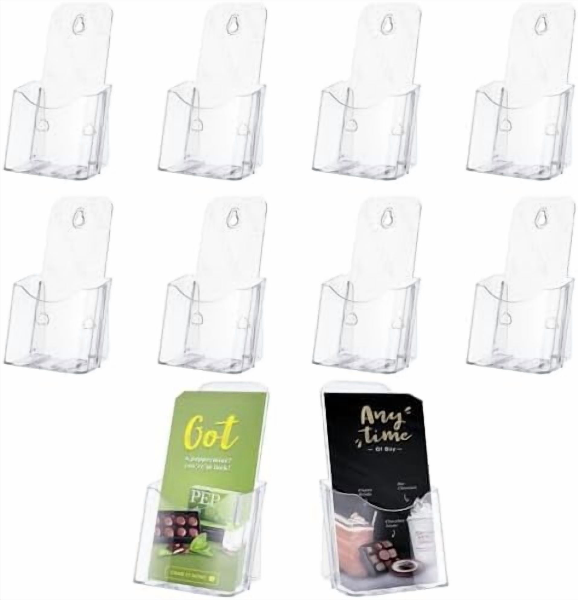 10PCS Acrylic Brochure Holder, 4 Inch Plastic Trifold Brochure Display ...