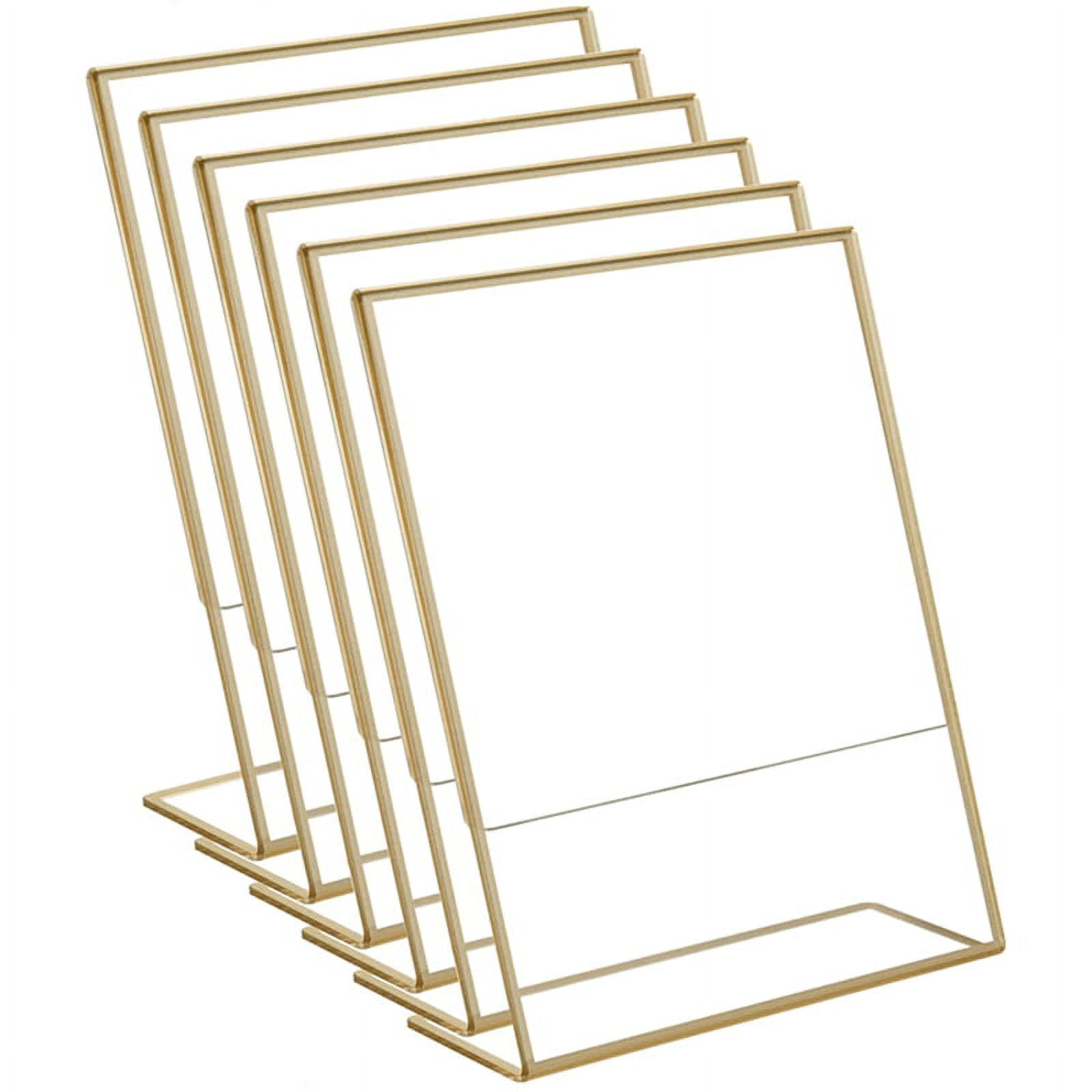 10PCS Acrylic Gold Frame, Slanted Back Table Sign Holder for Wedding ...