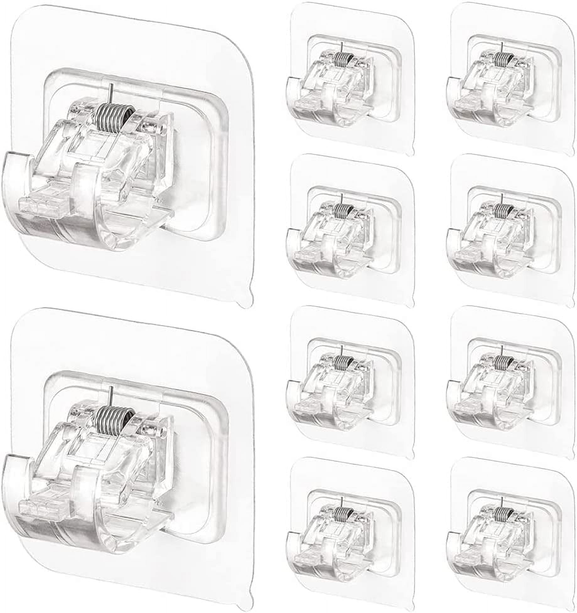 10PCS Adhesive Curtain Rod Holders No Drill Curtain Rods Brackets No ...