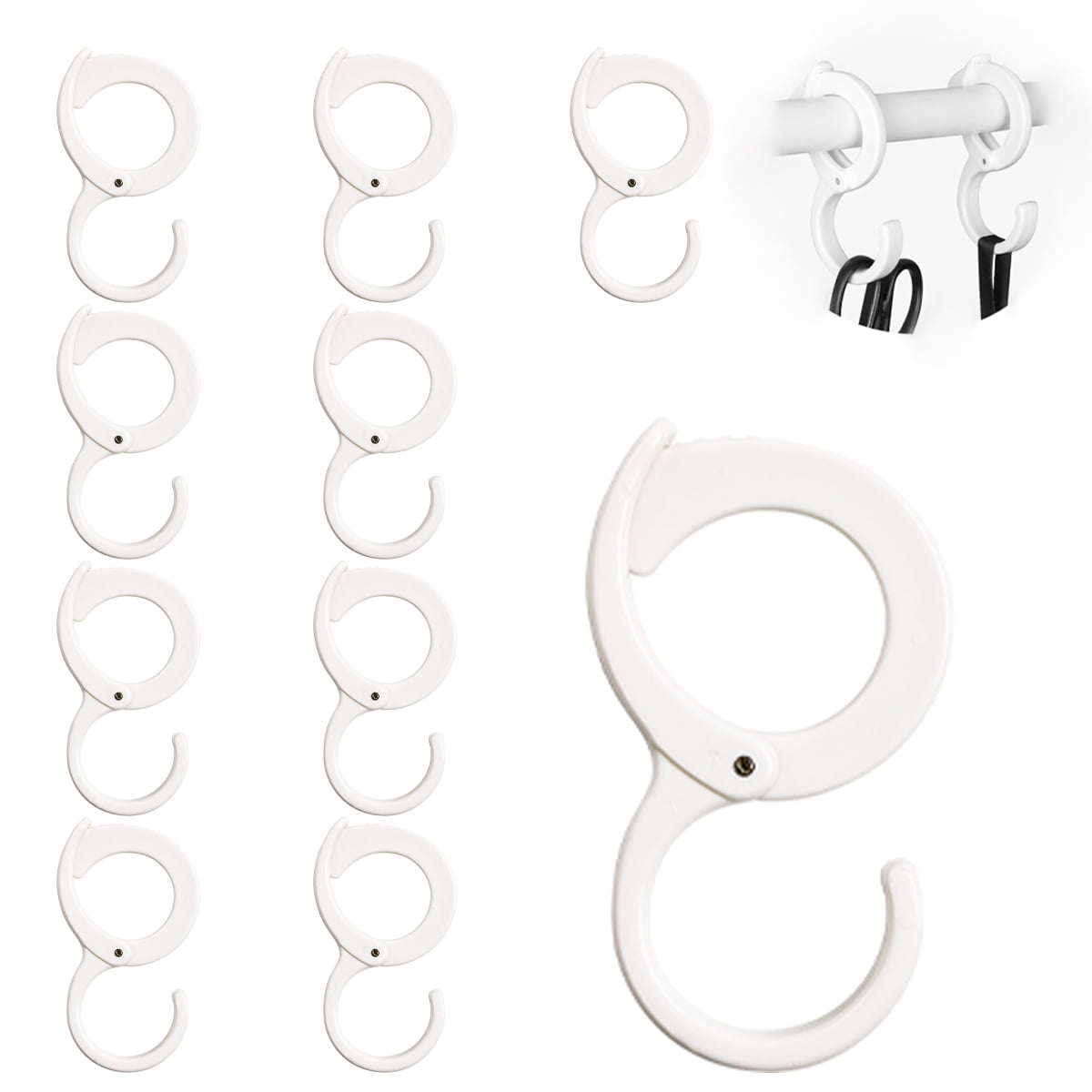 10PCS Adjustable Closet & Table Edge Hooks Heavy Duty S-Hook Set ...