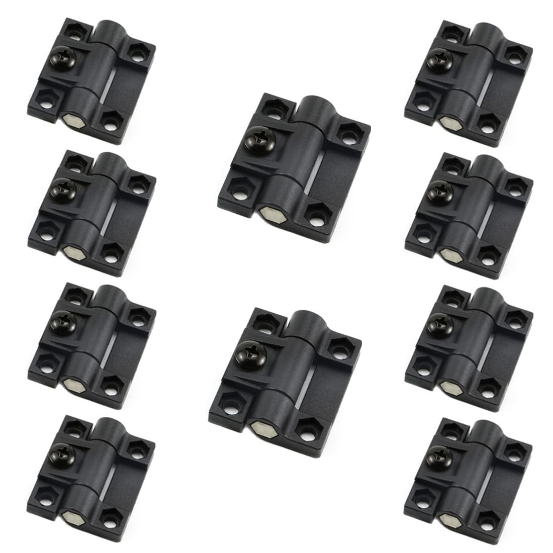 10PCS Adjustable Torque Hinge 43mmx36mm Black Plastic 4 Countersunk ...