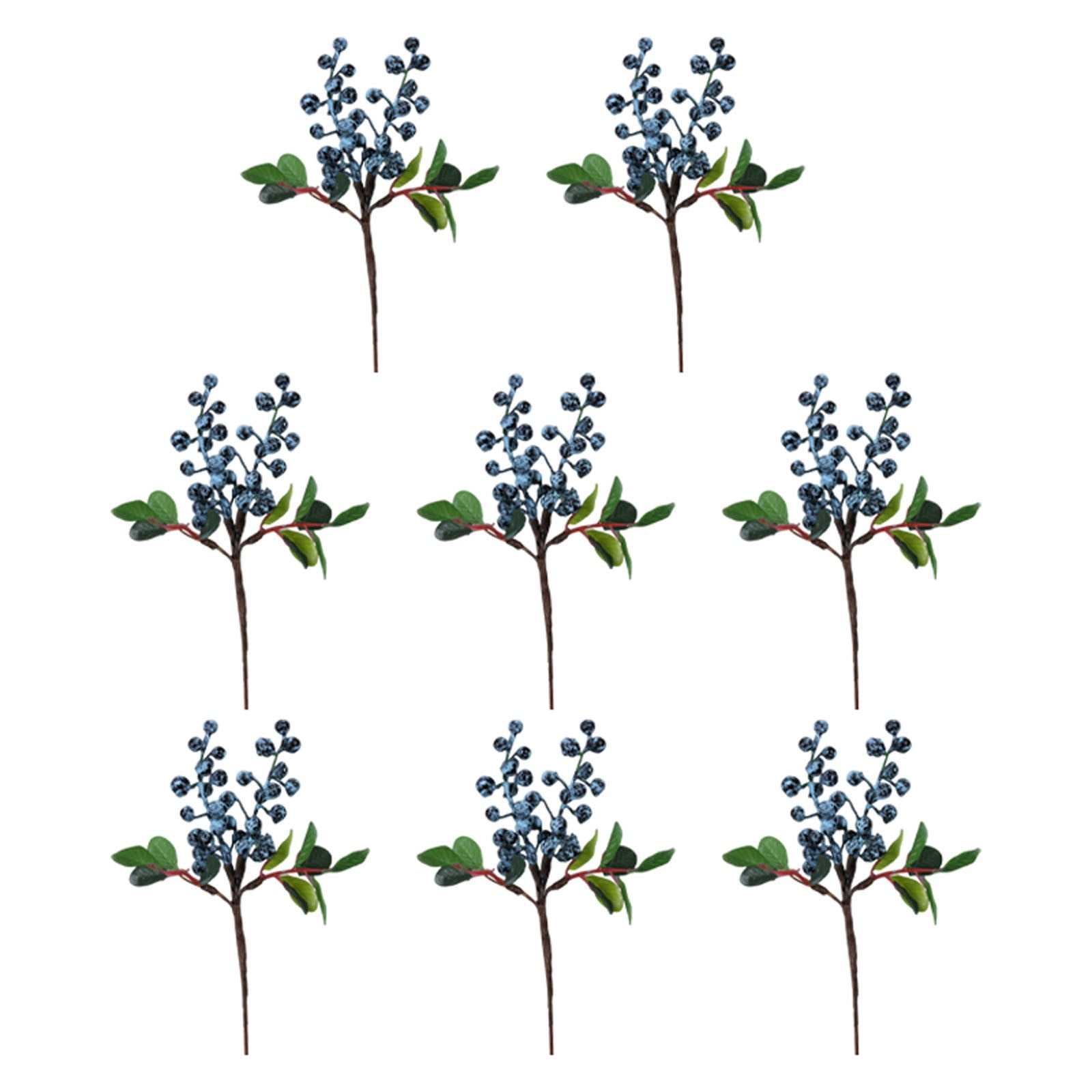 10PCS Artificial Blueberry Stems - Lifelike Berry Picks with Green ...
