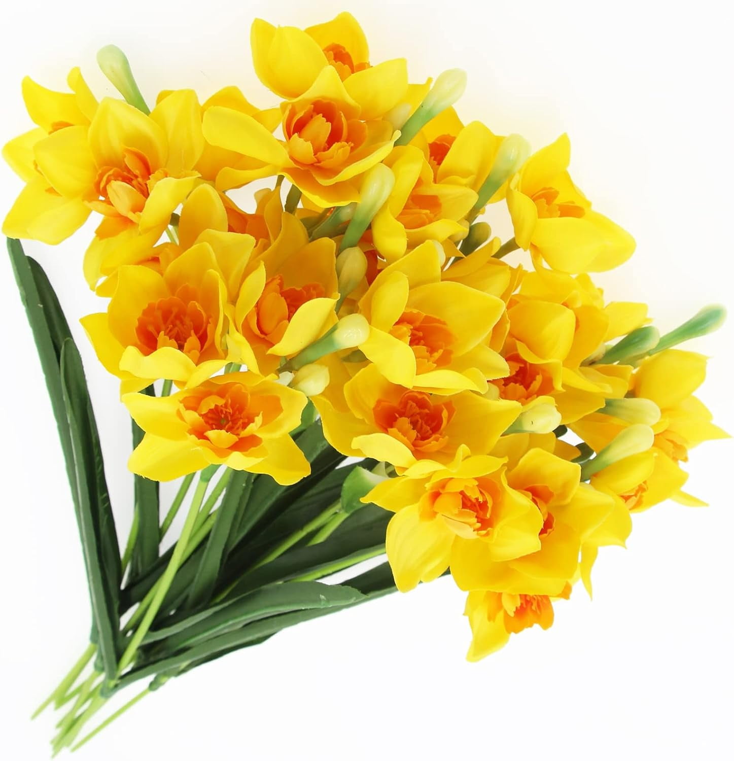 10PCS Artificial Daffodils Flowers 18in Fake Silk Narcissus Flower for ...
