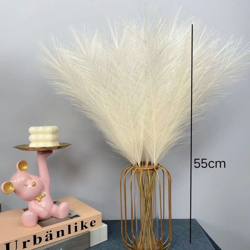 10PCS Artificial Pompous Grass Pompass Branches Fake Fluffy Stems ...