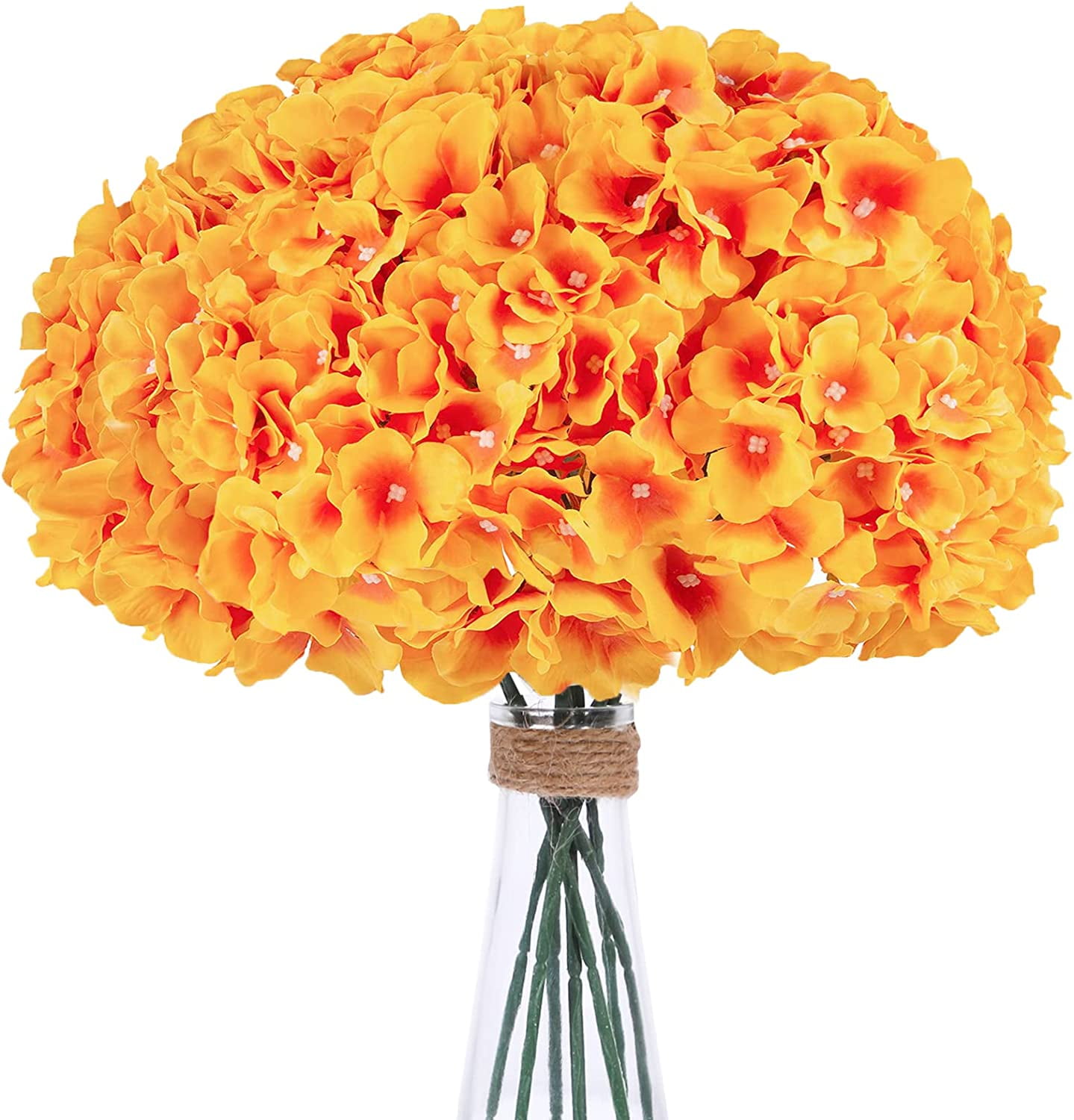 10PCS Artificial Red Hydrangea Flowers Silk Hydrangea Heads with Stems ...