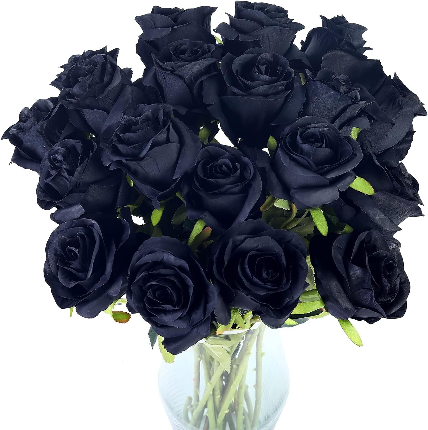 10PCS Artificial Roses Flower Silk Rose with Stem Realistic Artificial ...