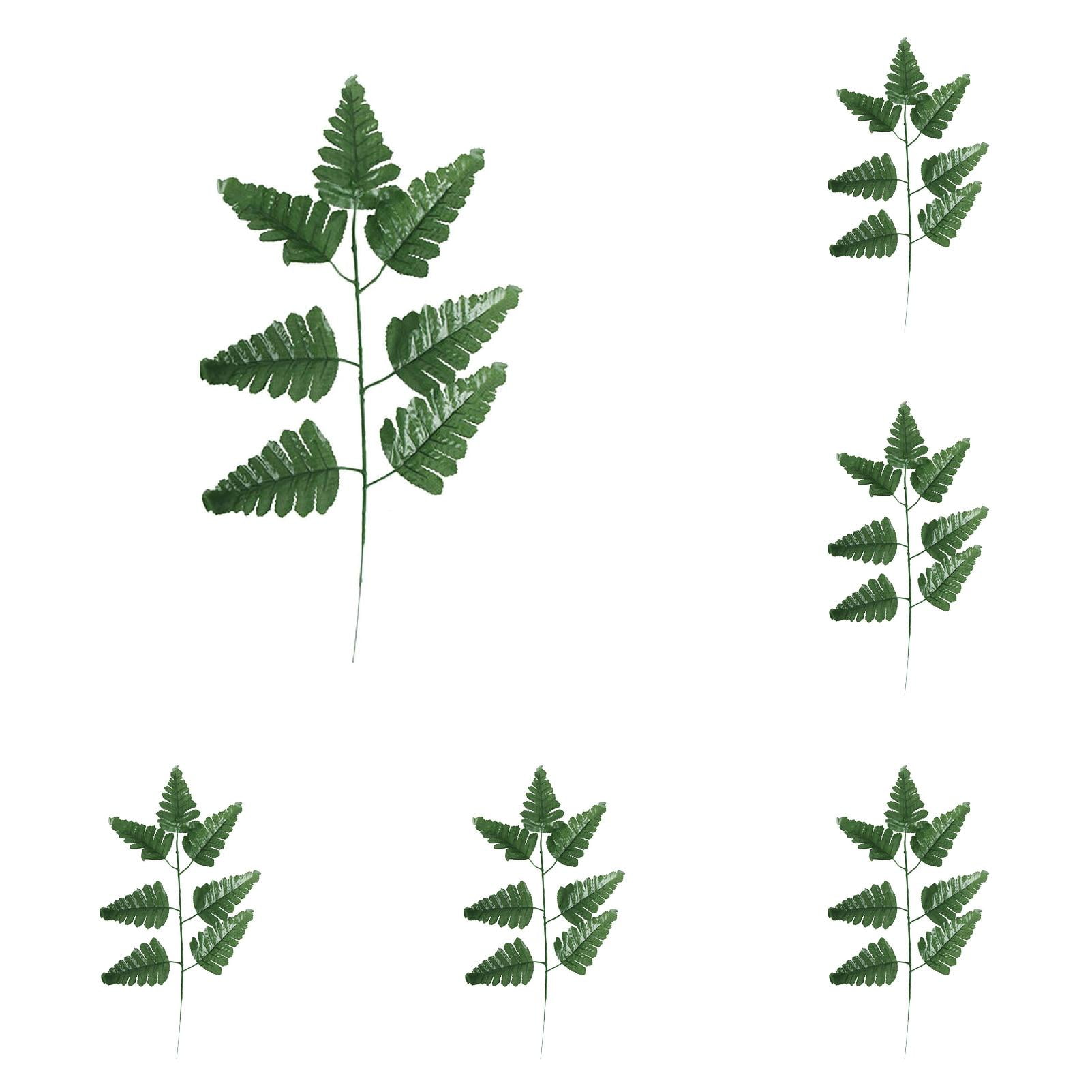 10PCS Artificial Silk Leather Leaf Fern Picks Artificial Greenery Stems ...