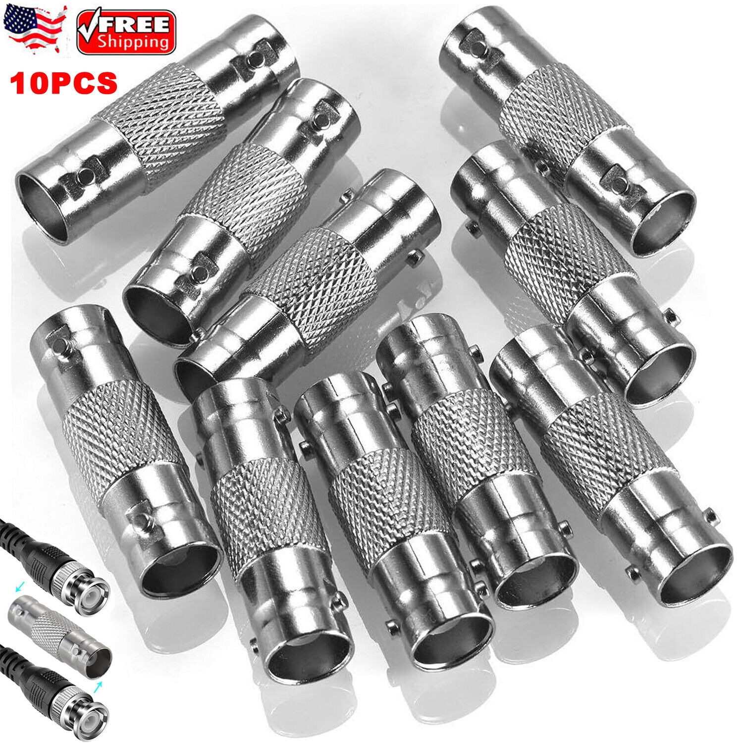 10PCS BNC Female to BNC Female Cable Connector Adapter for CCTV ...