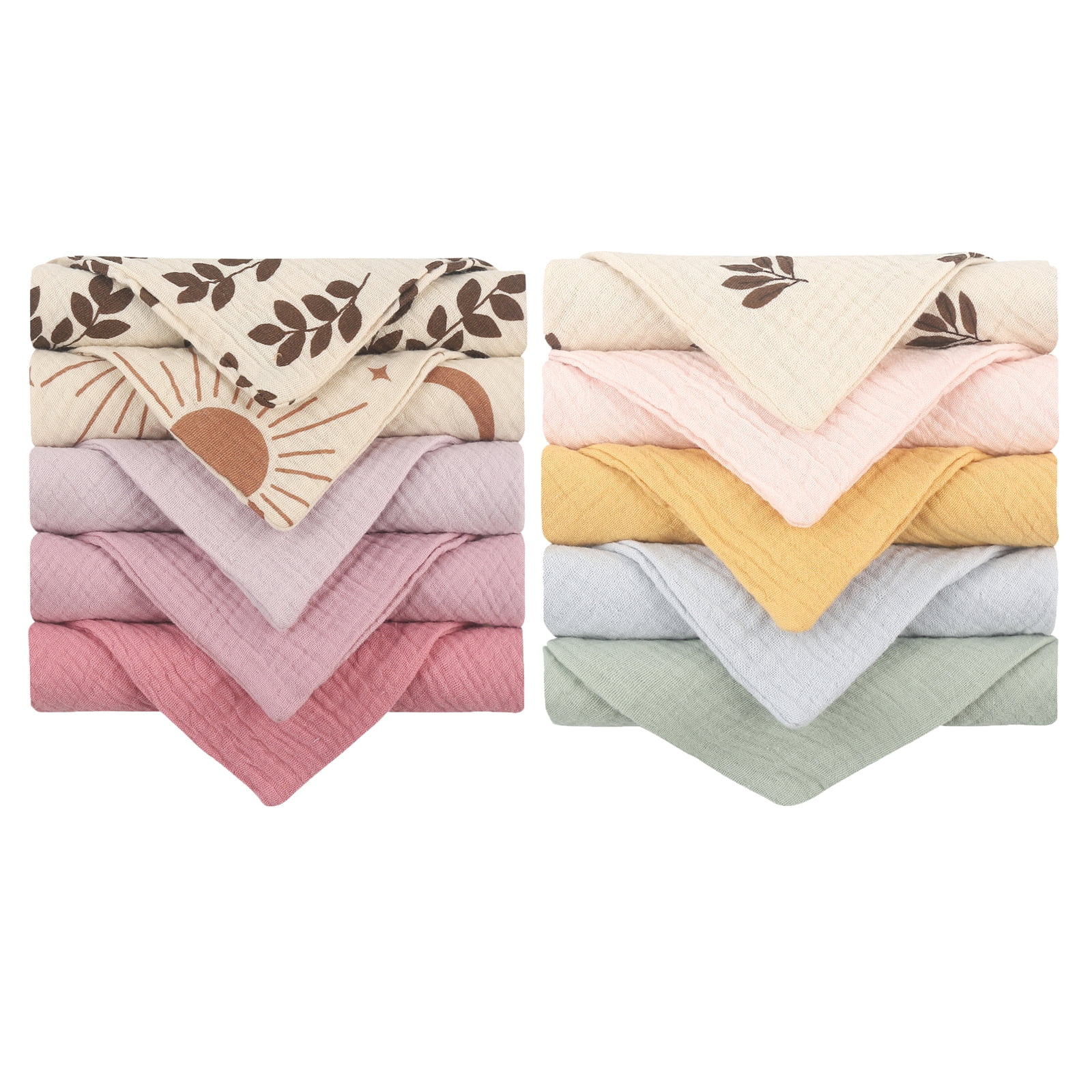 10PCS Baby Facecloth Square Washcloth for Infant Cotton Drool Bib ...