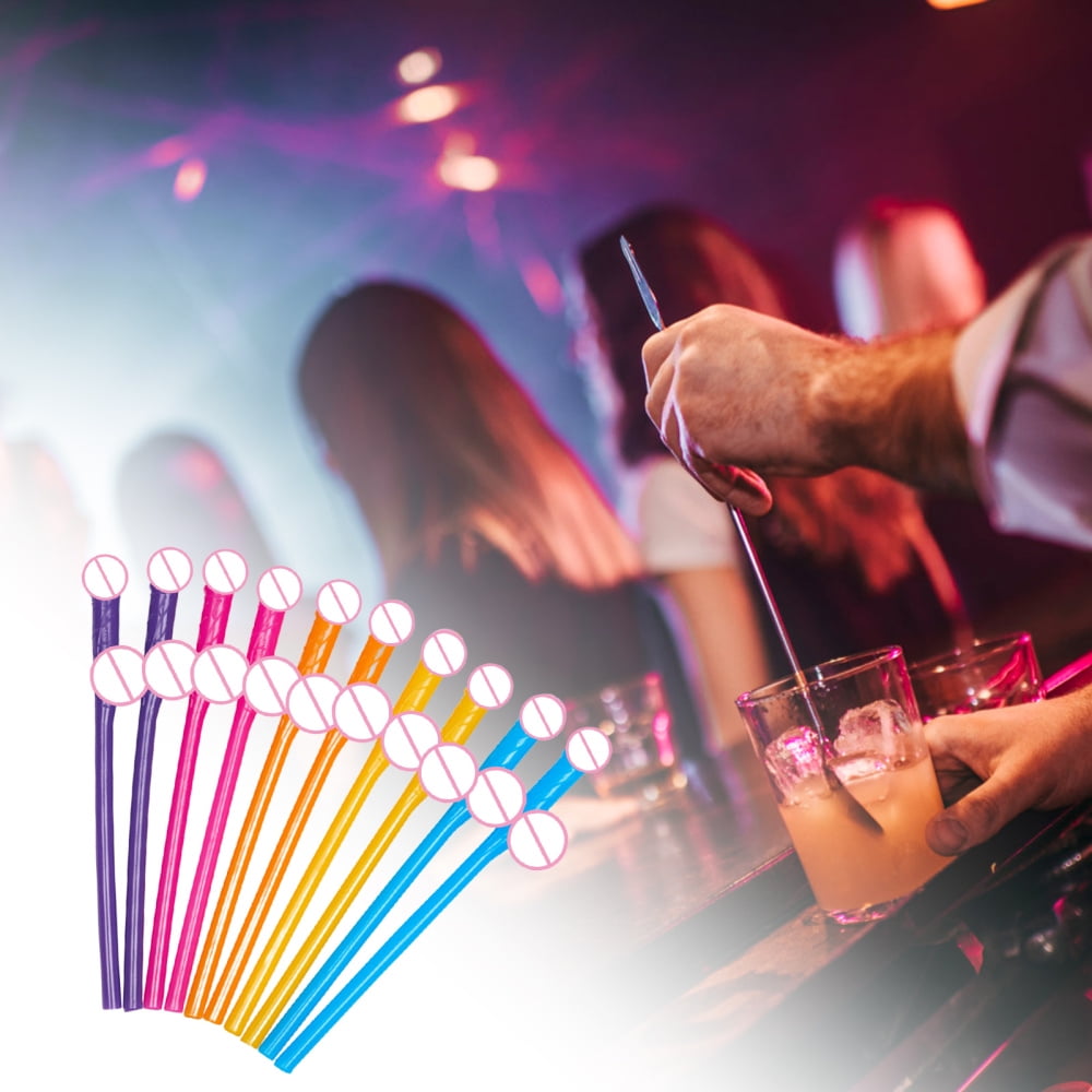 10PCS Bachelor Party Wacky Straw Food-grade Colorful Reusable Drinking ...
