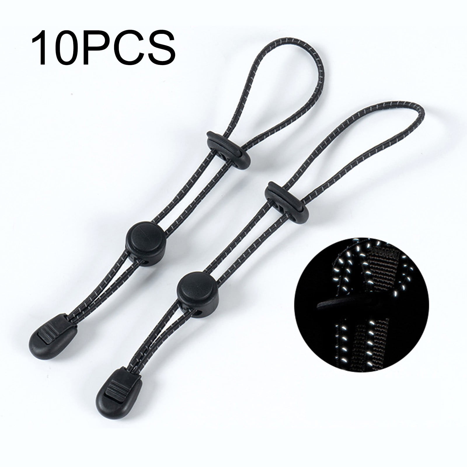 10PCS Backpack Trekking Pole Fixing Buckle Reflective Elastic Rope ...