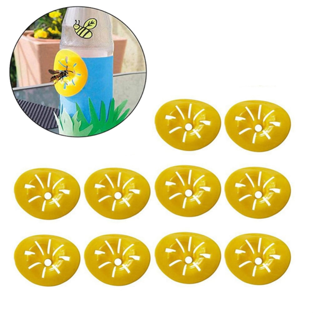 10PCS Bee Trap Flower Shaped Insect Catcher Bee Catcher Hanging Yellow ...