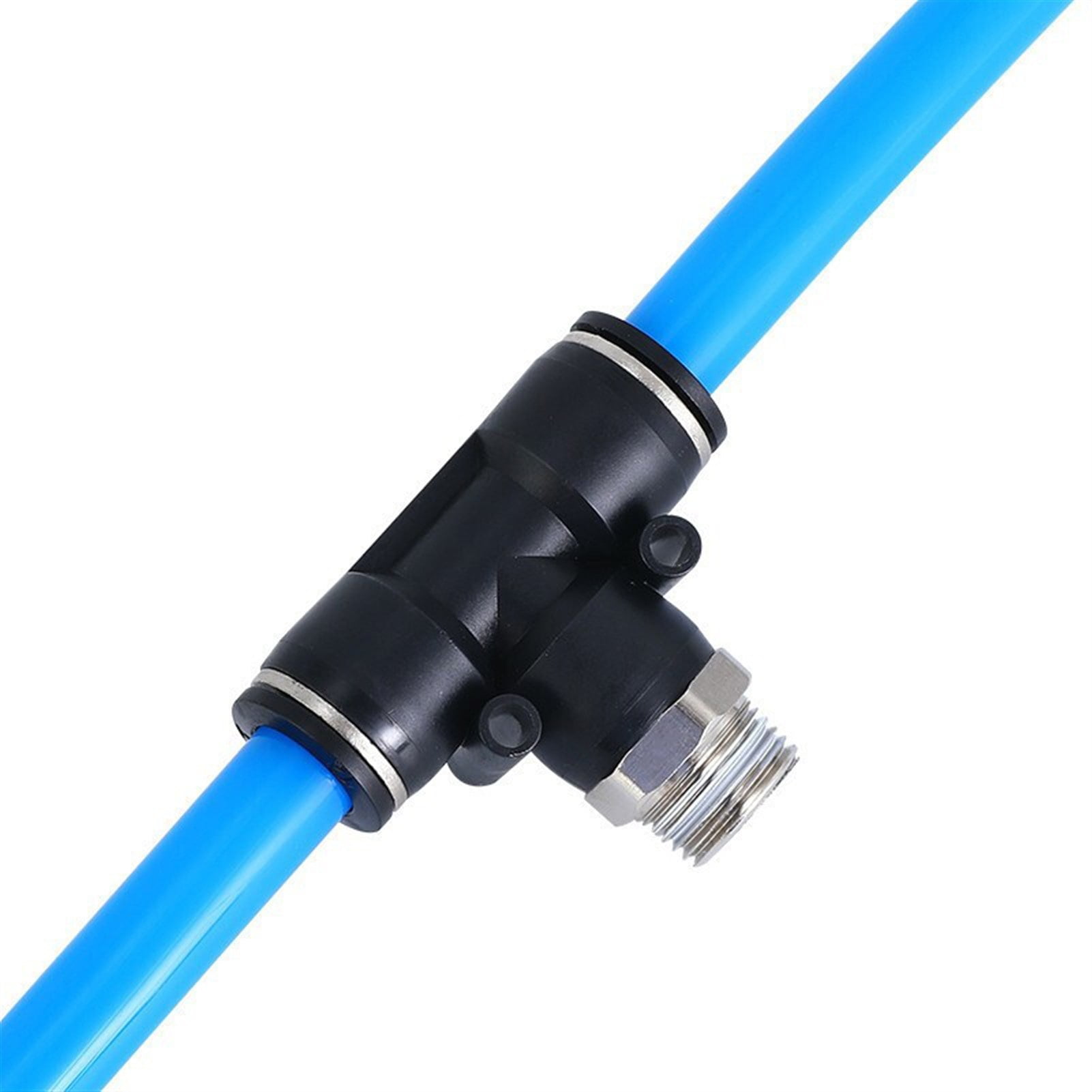 10PCS Black Air Connector Fitting T Shape Tee 1/8" 1/4" M5 3/8" 1/2 ...