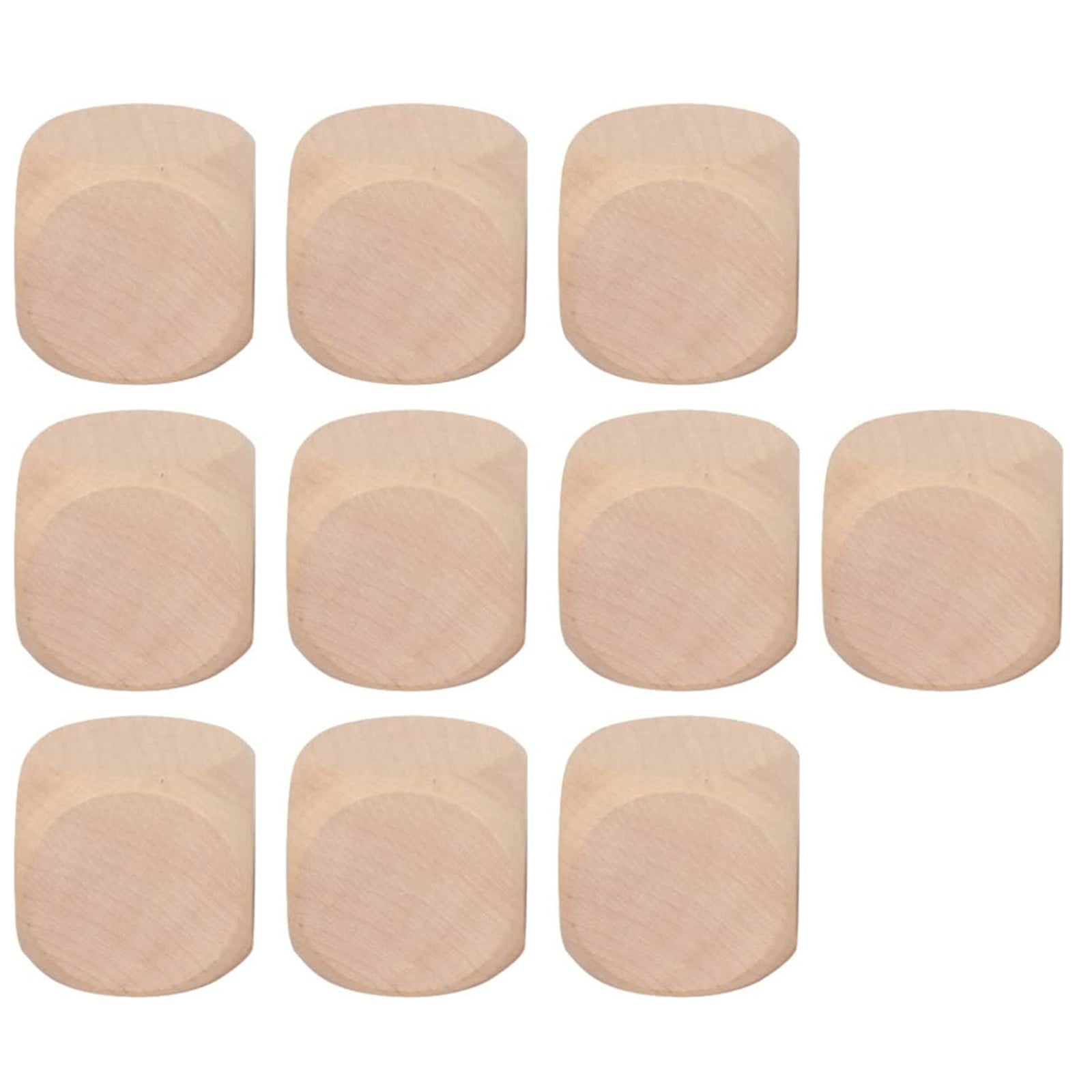 10PCS Blank Wooden Dice Unfinished Wood Cubes Square Blocks DIY Craft ...