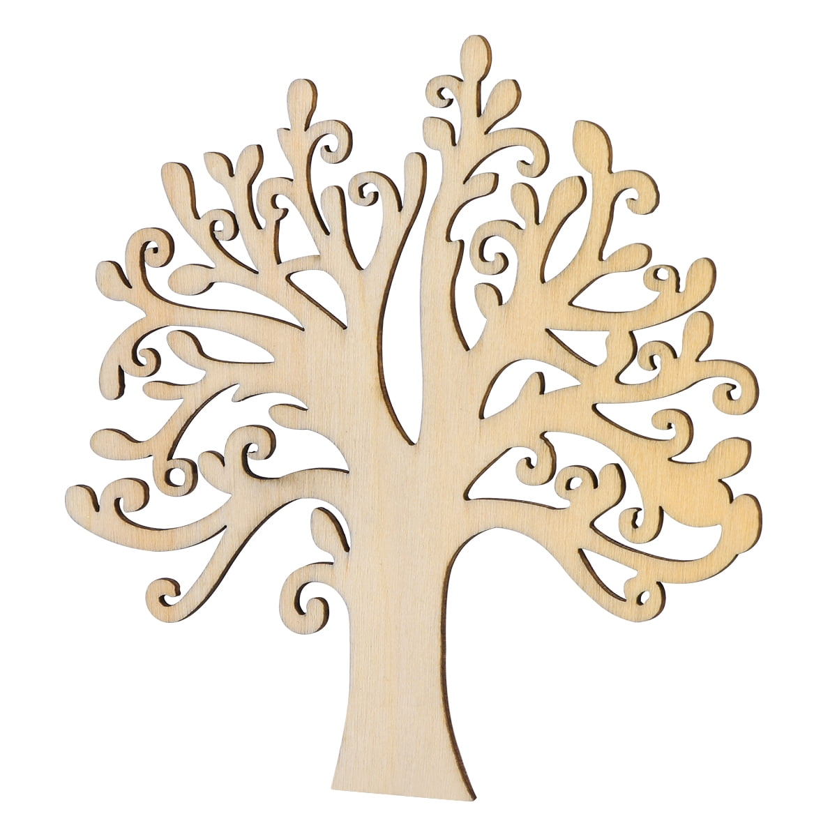 10PCS Blank Wooden Tree Embellishments, Wooden Family Tree Cutout for ...