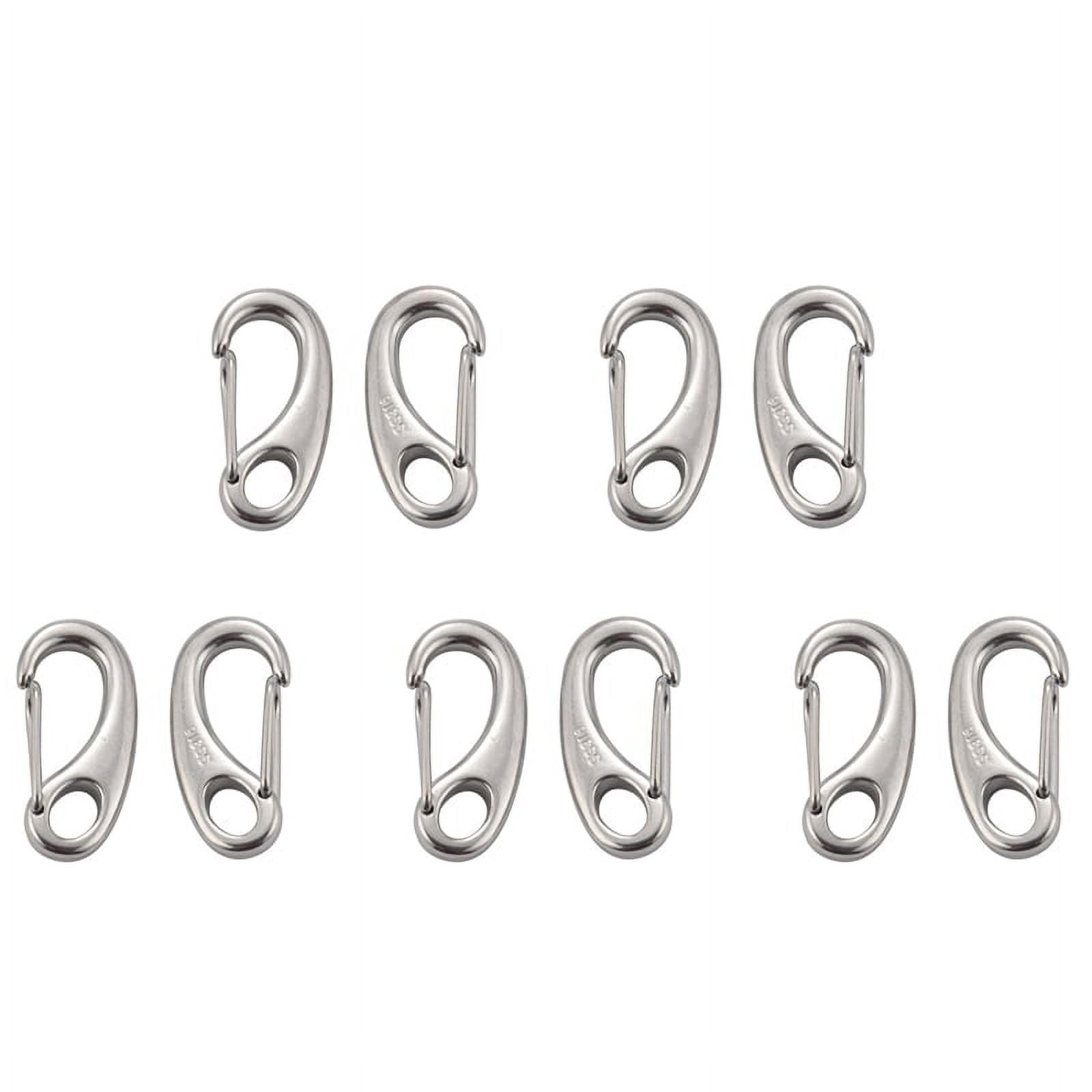 10PCS Boat Marine Stainless Steel Egg Shape Spring Snap Hook Clips ...