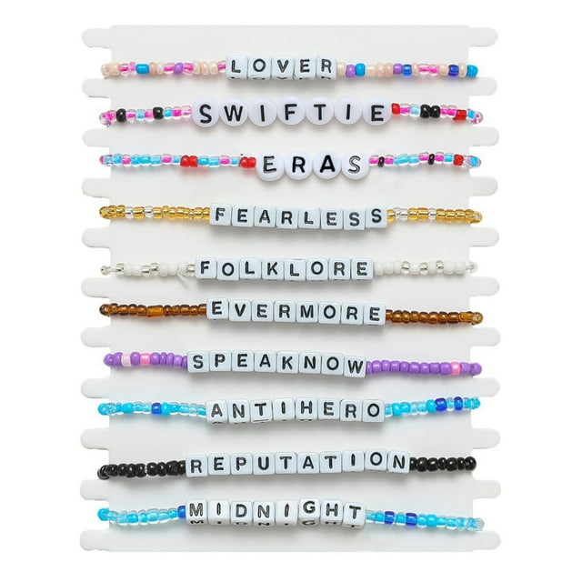10PCS Bohemian Bracelet Set Colorful Alphabet Bead Bracelets By ...