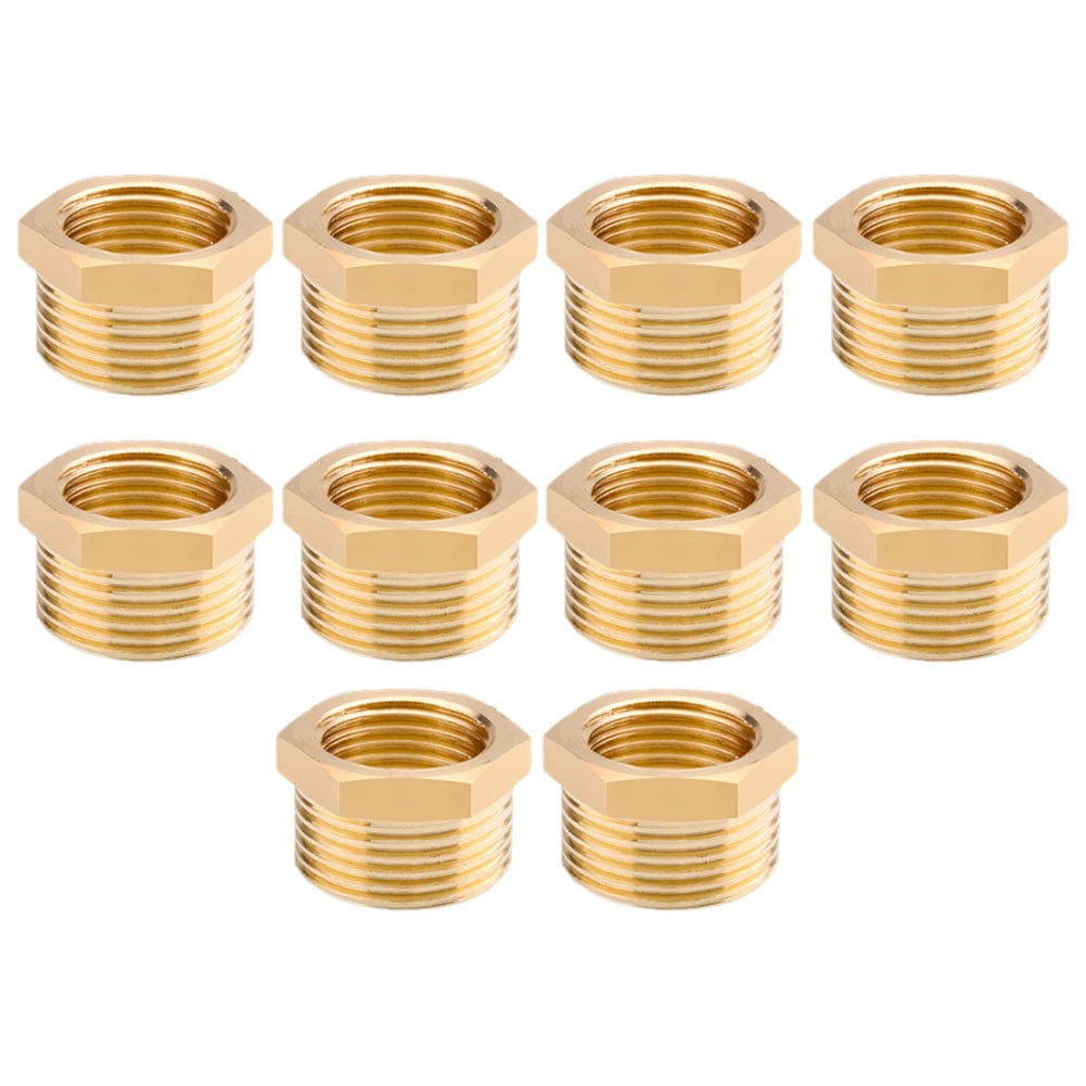 10PCS Brass Hex Bushing Pipe Fitting Adapter 3/4 NPT Male to 1/2 NPT ...