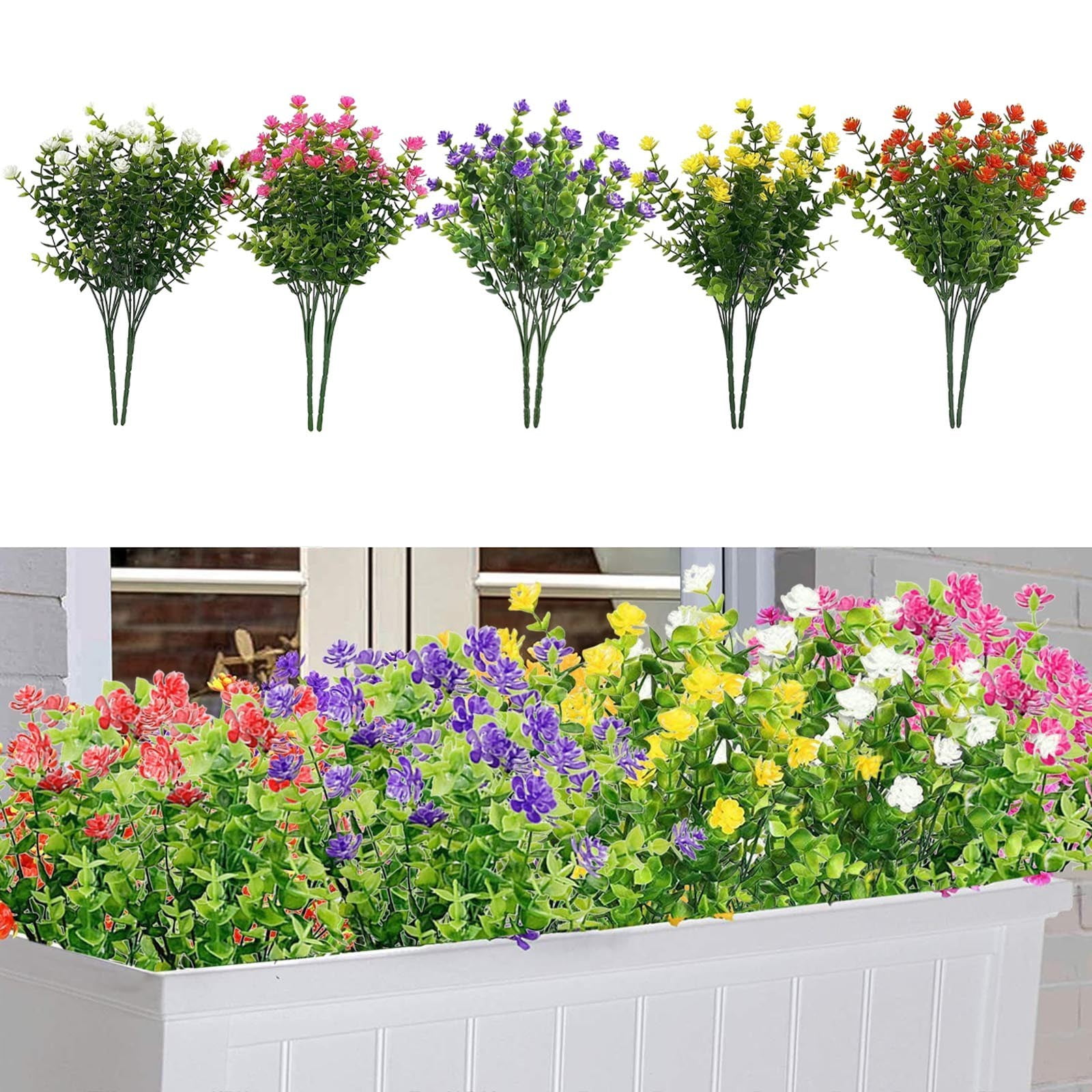 10PCS Bridal Artificial Flower Bouquet - Silk & Latex Flowers for ...
